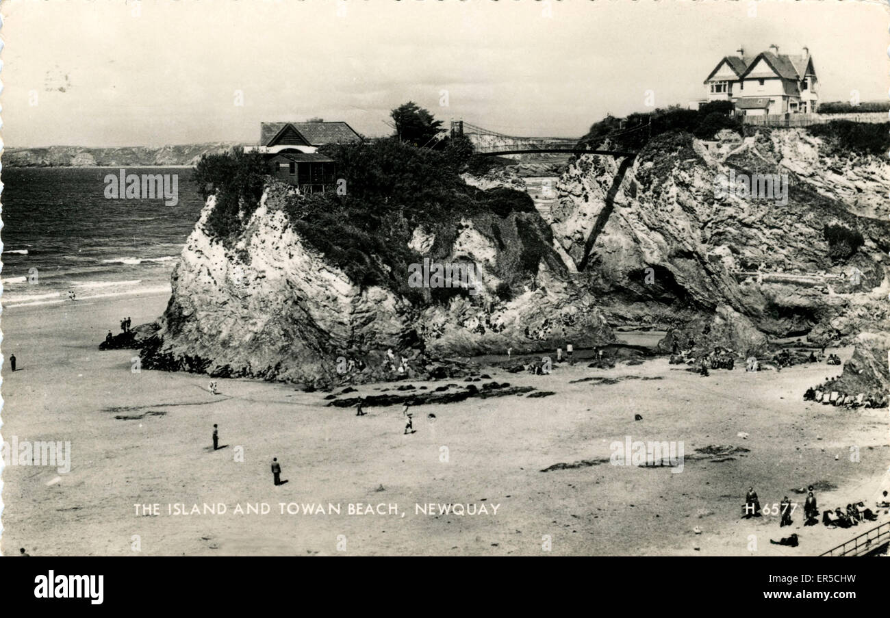 Towan Beach & Island, Newquay, Cornwall Stock Photo - Alamy