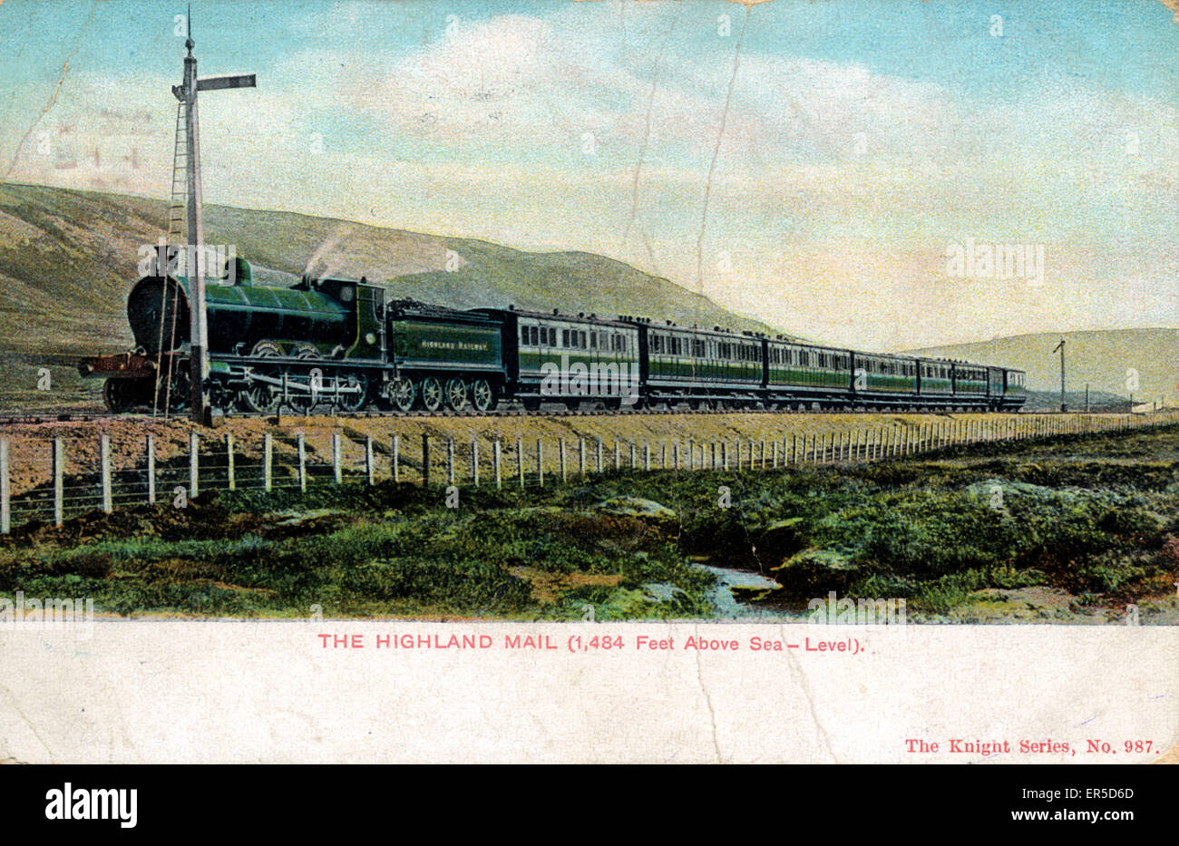 Mail Train at Summit, Kingussie, Inverness-shire Stock Photo - Alamy