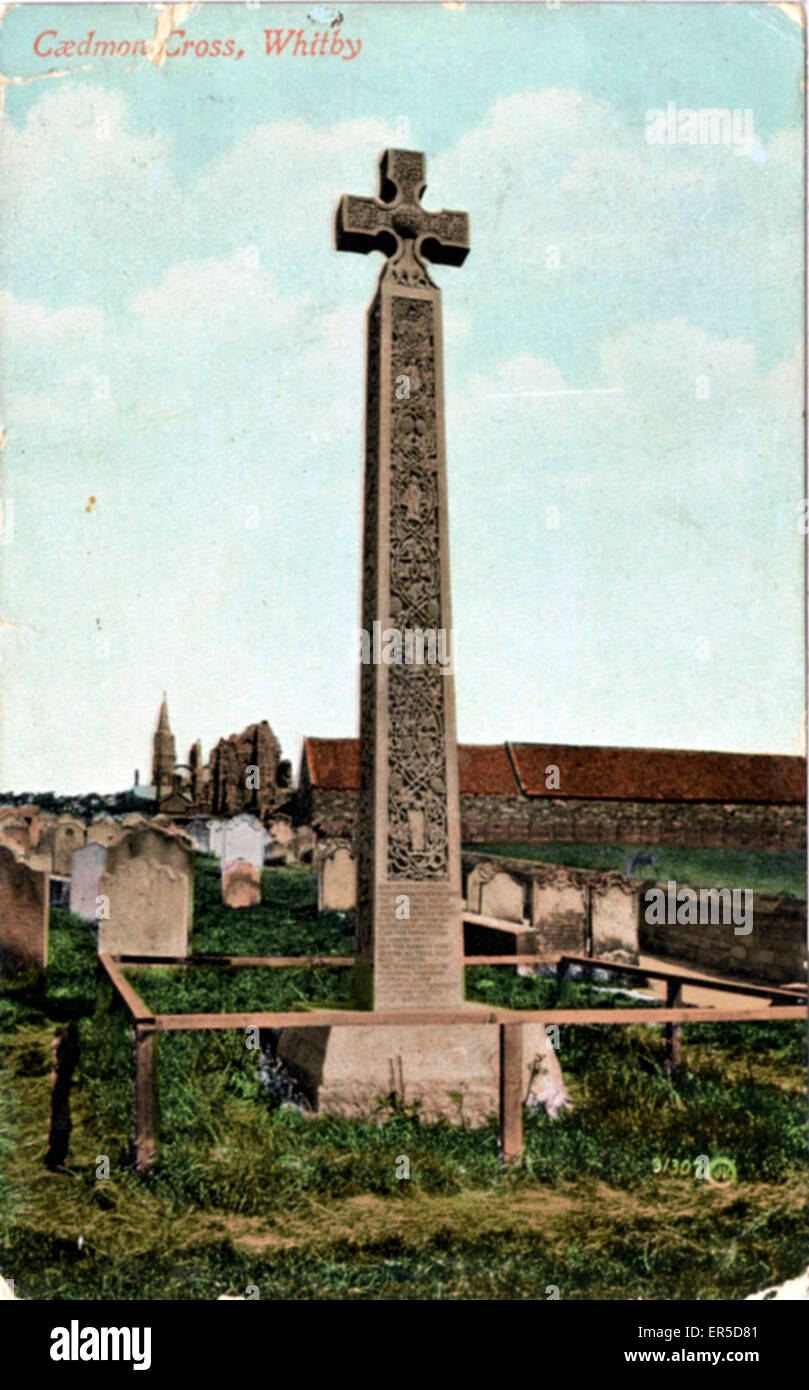 Caedmon Cross, Whitby, Yorkshire Stock Photo - Alamy