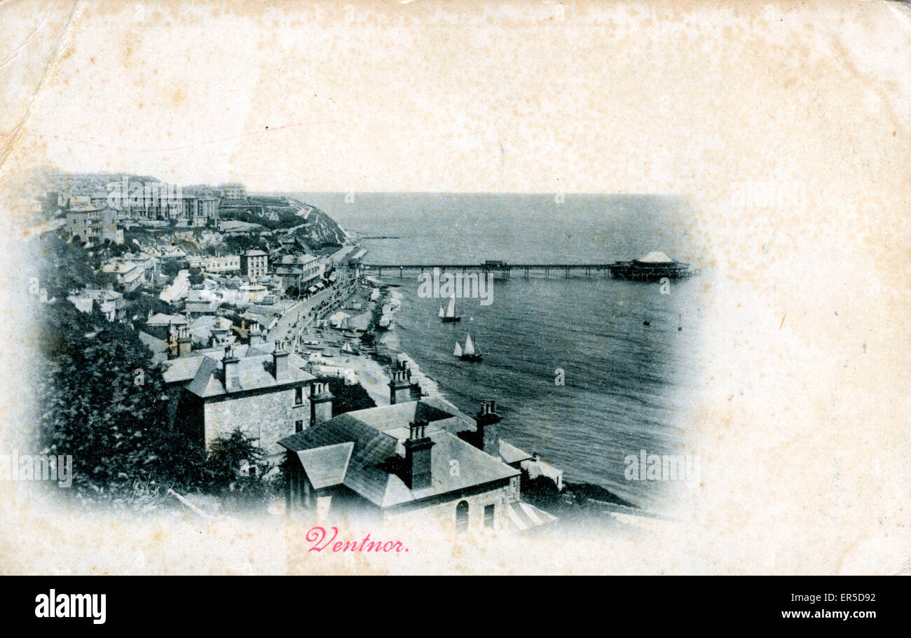 The Town & Pier, Ventnor, Isle of Wight Stock Photo - Alamy