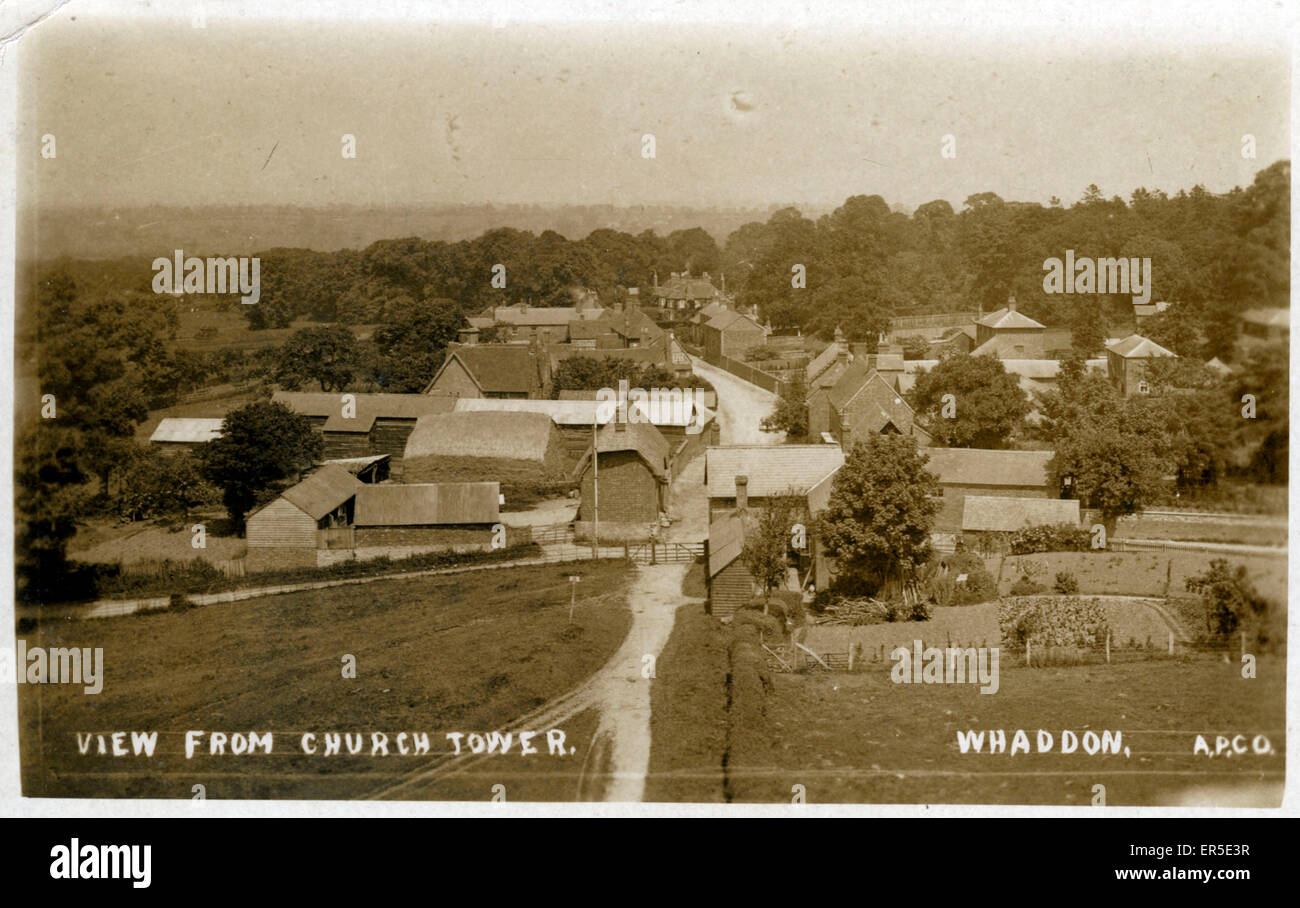 The Village - From Church Tower, Whaddon, Buckinghamshire Stock Photo ...