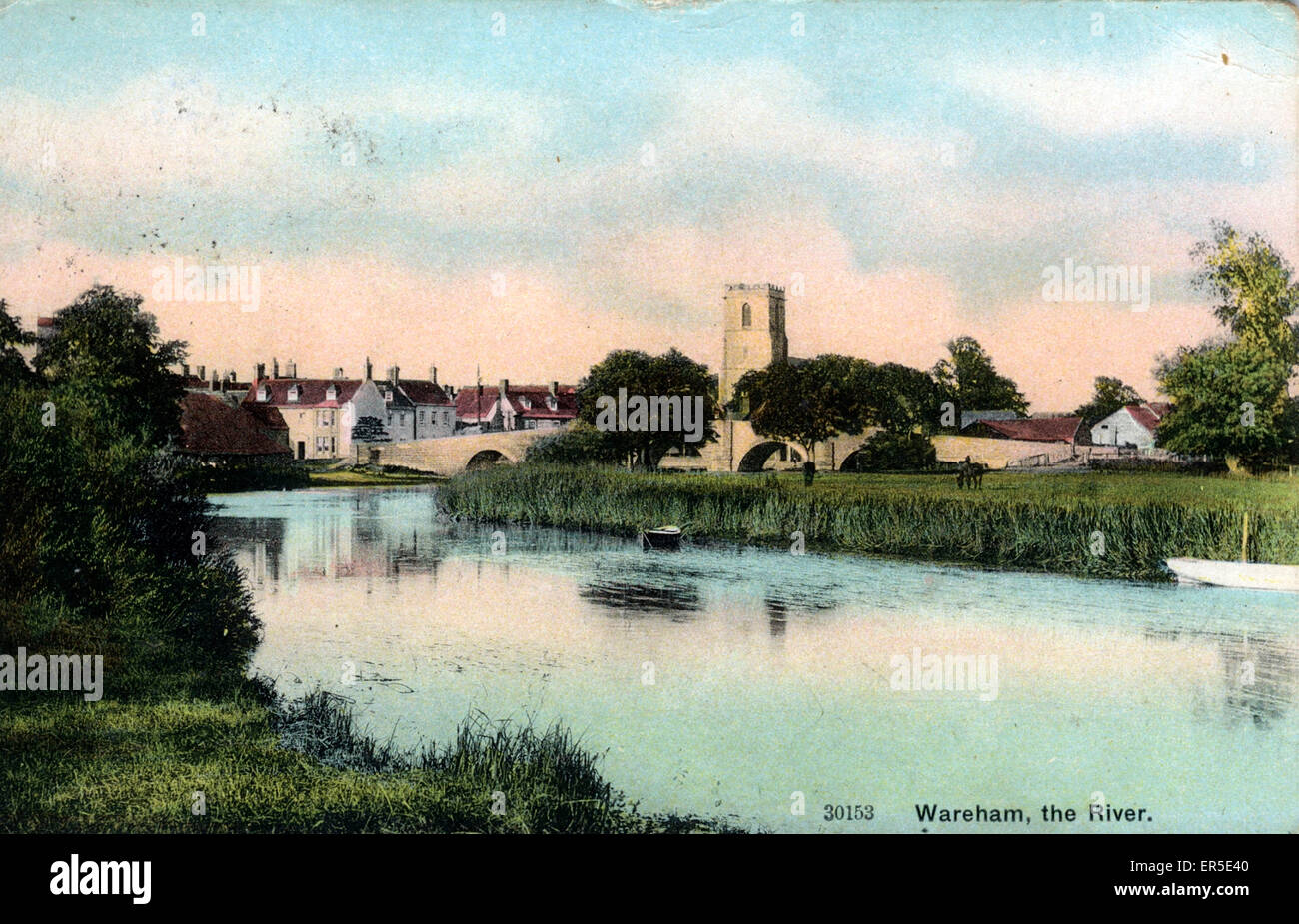 The River & Church, Wareham, Dorset Stock Photo - Alamy