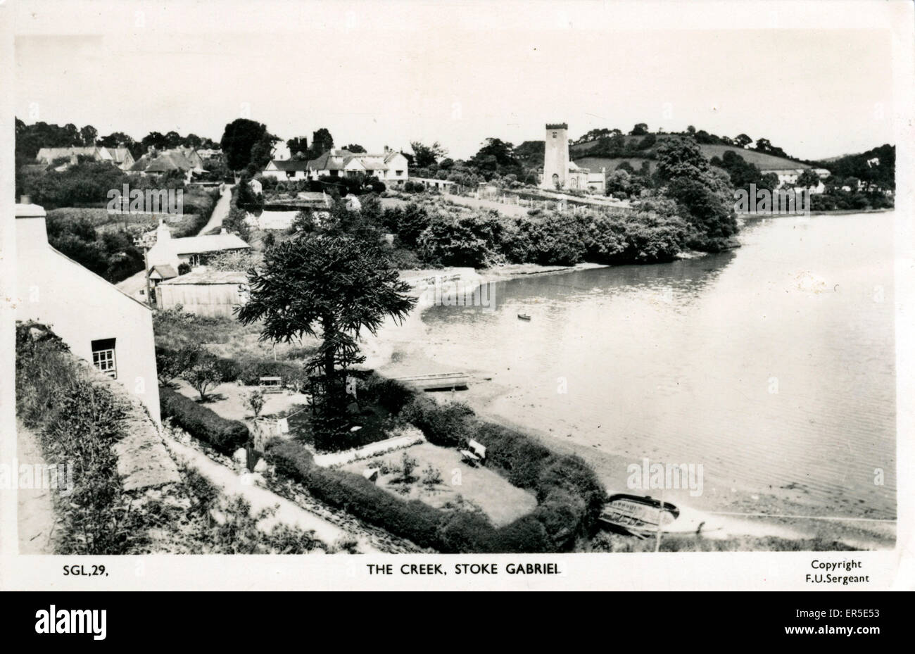 The Creek, Stoke Gabriel, Totnes, near Paignton, Devon, England. 1900s ... The Creek, Stoke Gabriel, Totnes, near Paignton, Devon, England. 1900s ...