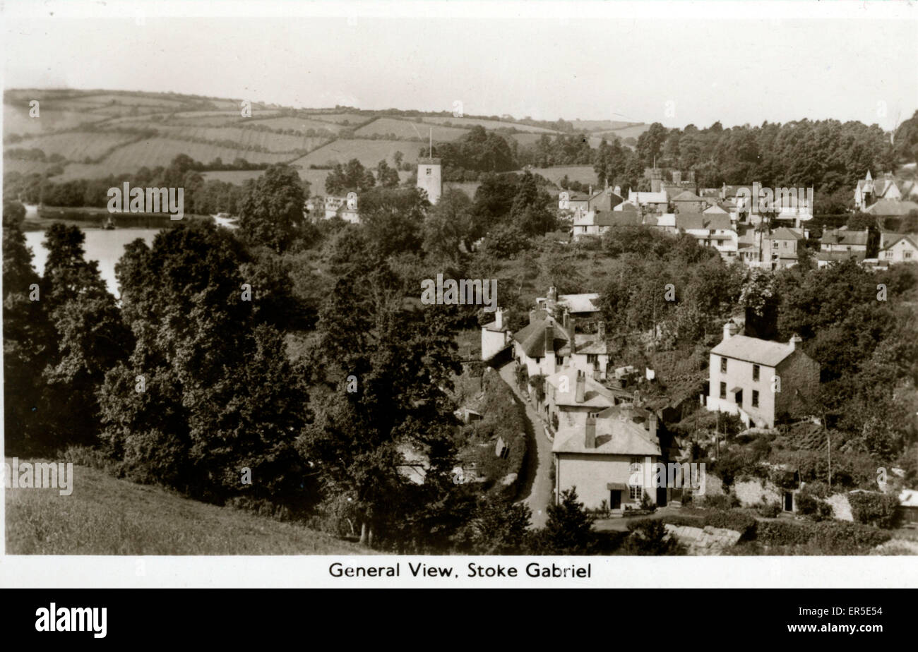 General View of the Town, Stoke Gabriel, Devon Stock Photo - Alamy