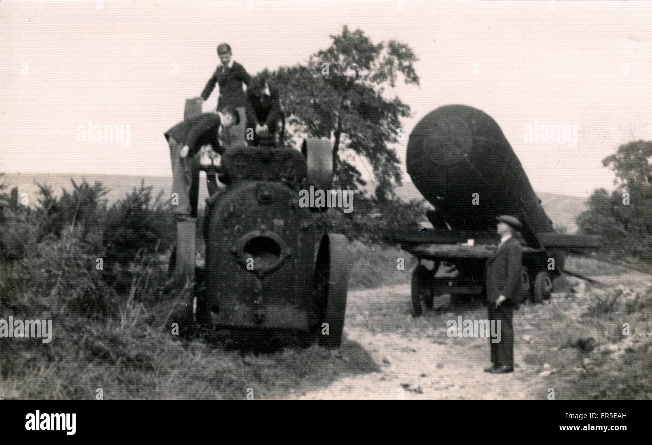 Derelict Traction Engine & Boiler, Unknown, England. 1930s Stock Photo ...