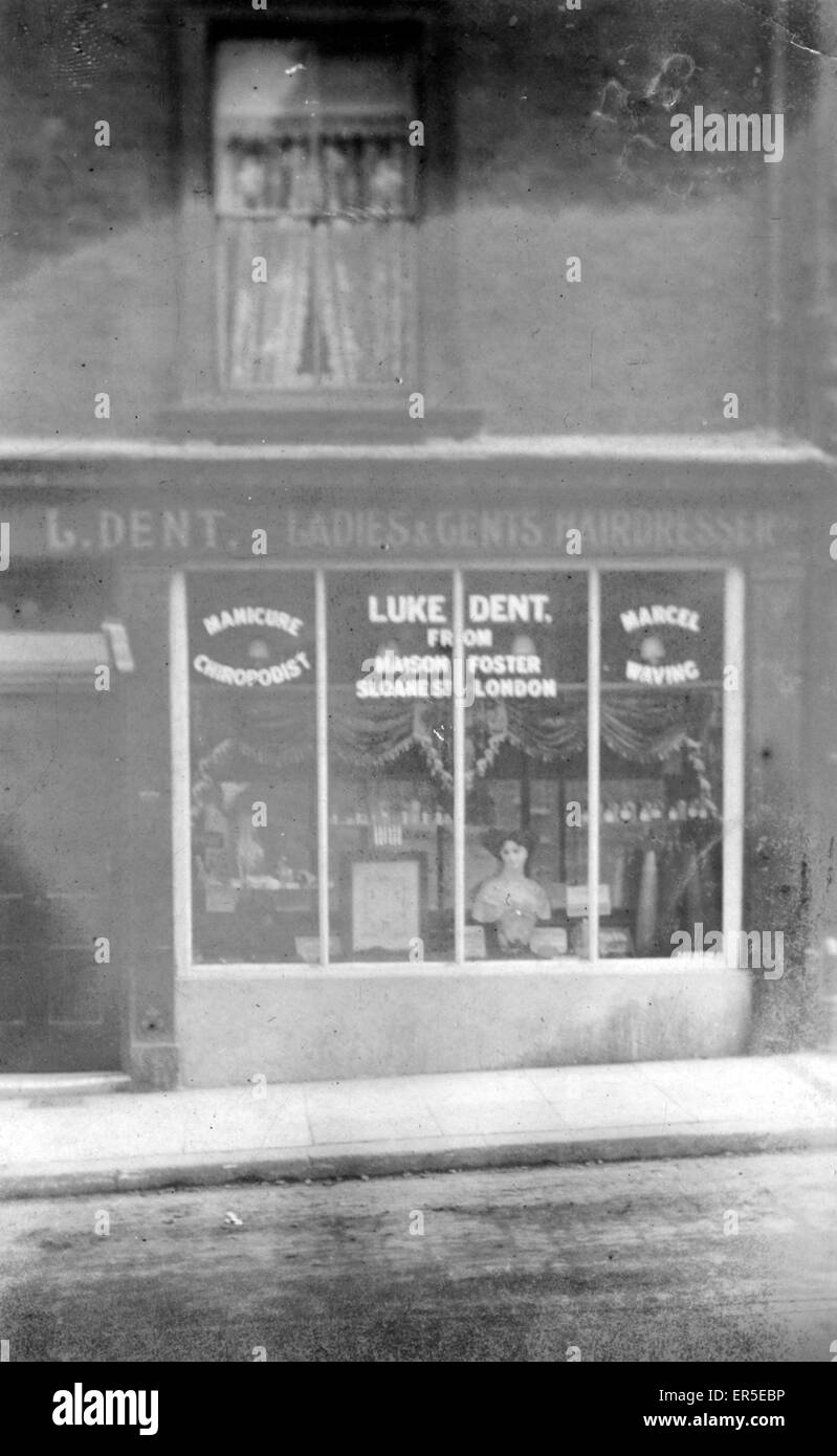 Shop-front - Premises of Luke Dent - Barber, Sheffield, York Stock ...