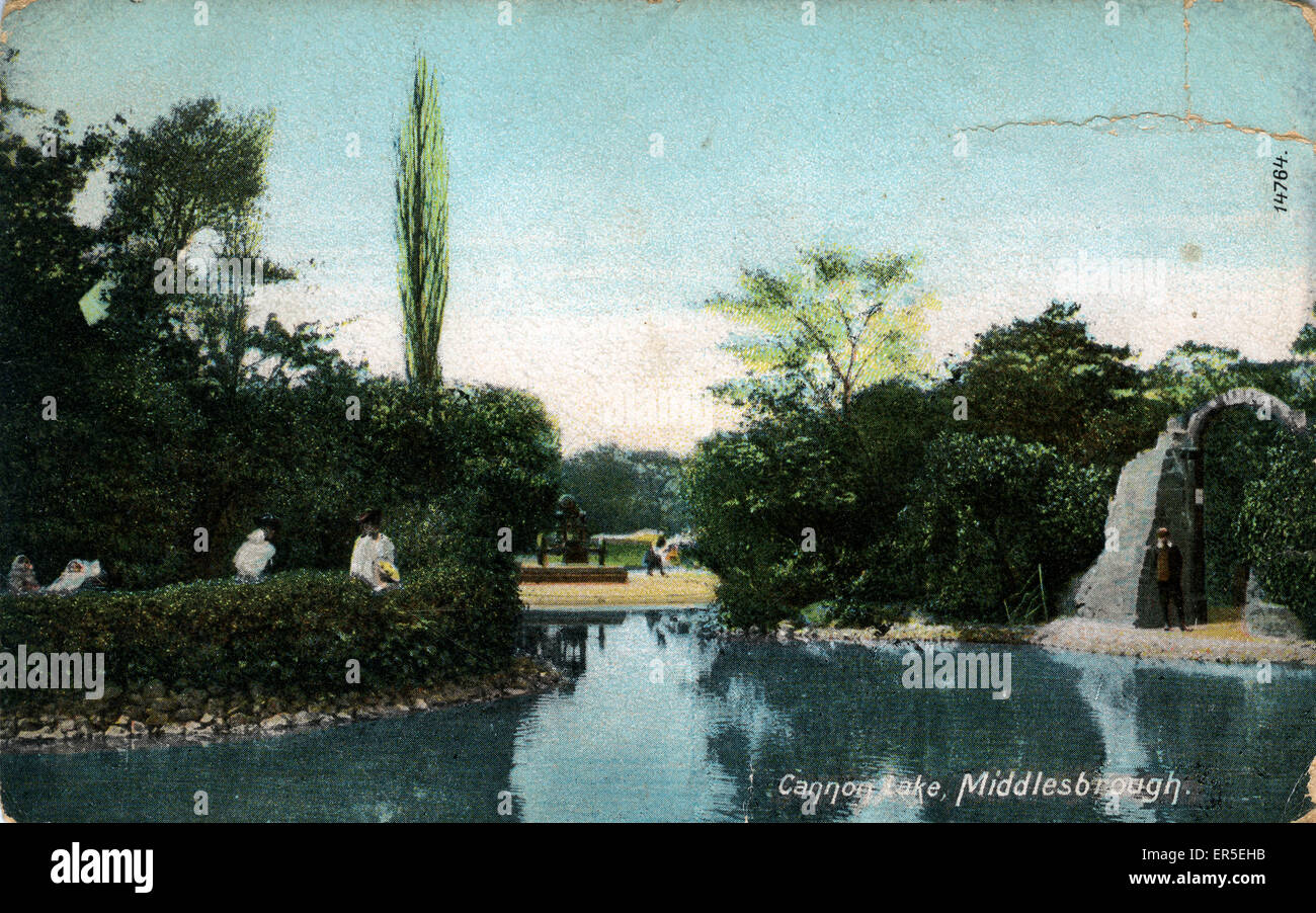 Cannon Lake, Albert Park, County Durham Stock Photo - Alamy