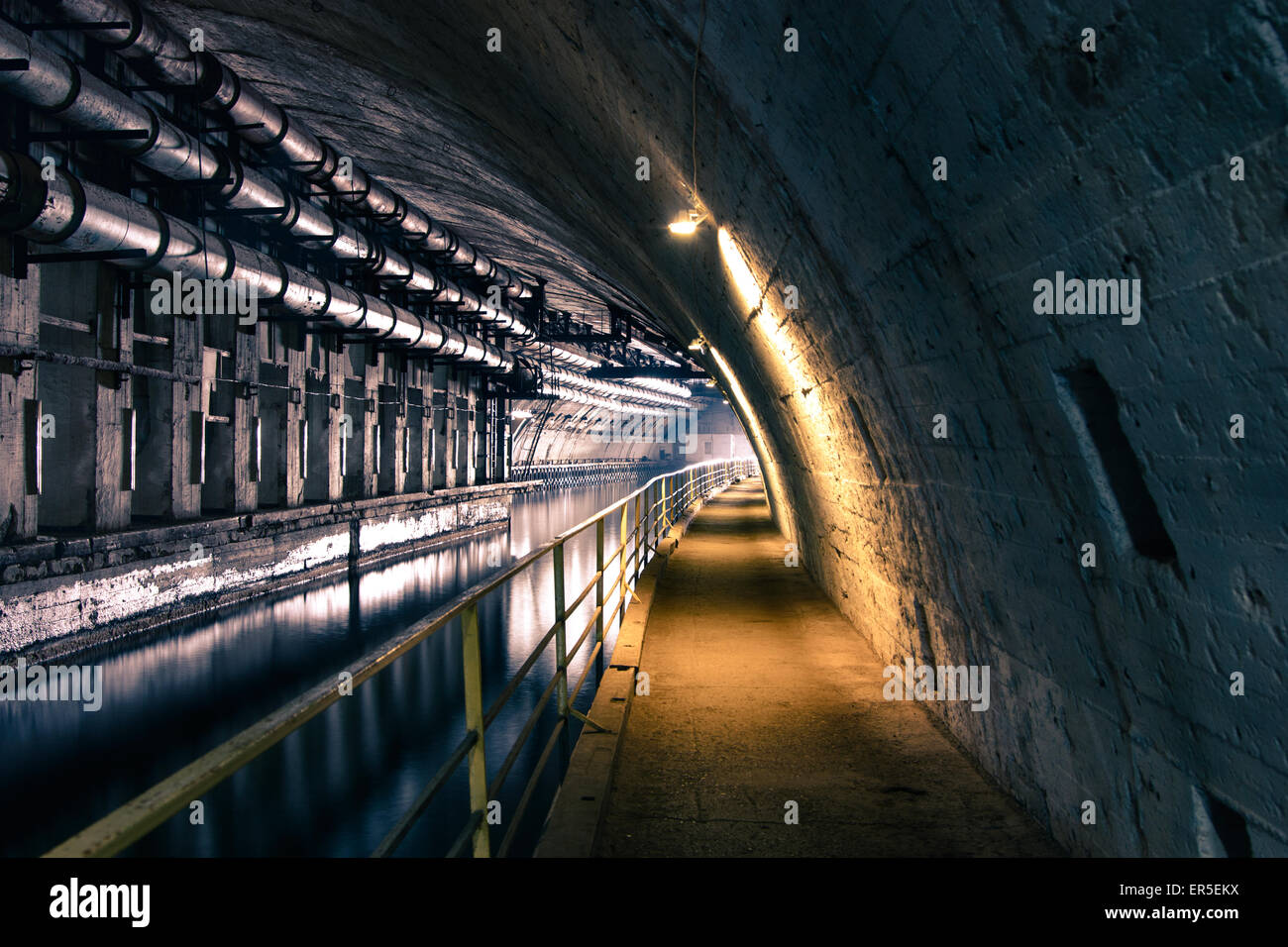An abandoned former Soviet nuclear submarine base in Balaklava Bay, in ...