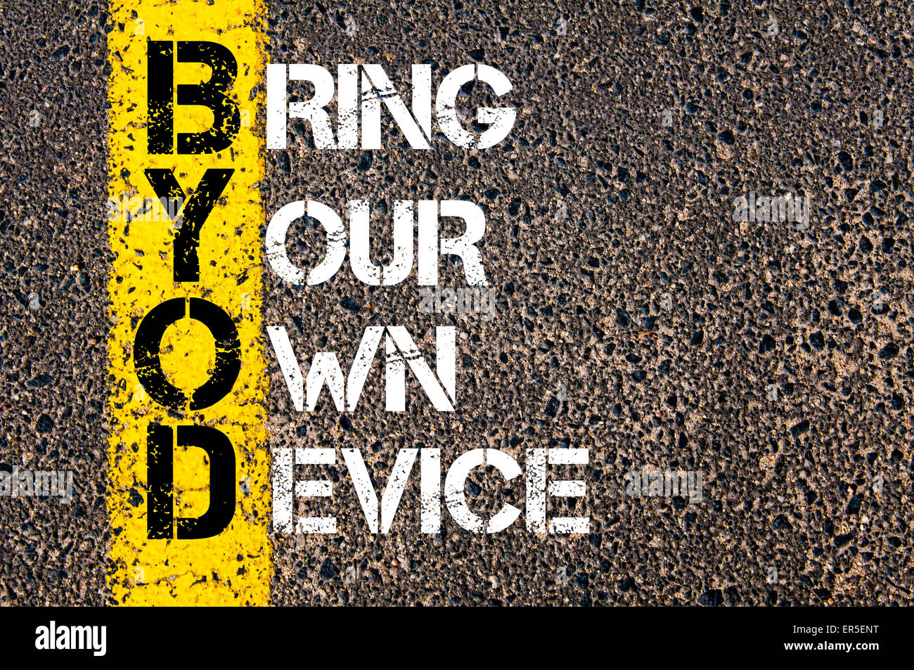 Concept image of Business Acronym BYOD as BRING YOUR OWN DEVICE written ...