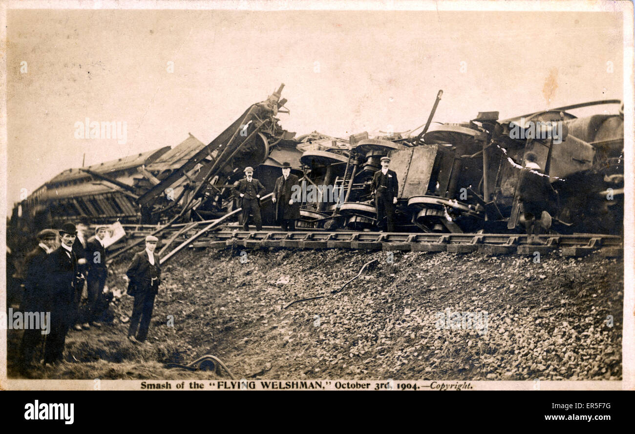 Railway Disaster - The Wreck of the Flying Welshman, Llanell Stock ...