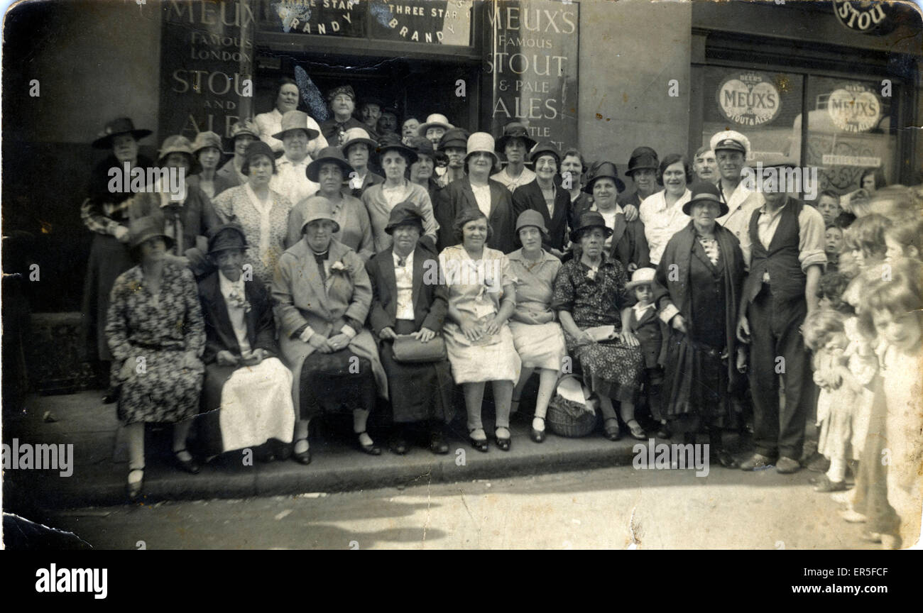 Pub-goers Outing, Thought to be Woolwich, London Stock Photo - Alamy