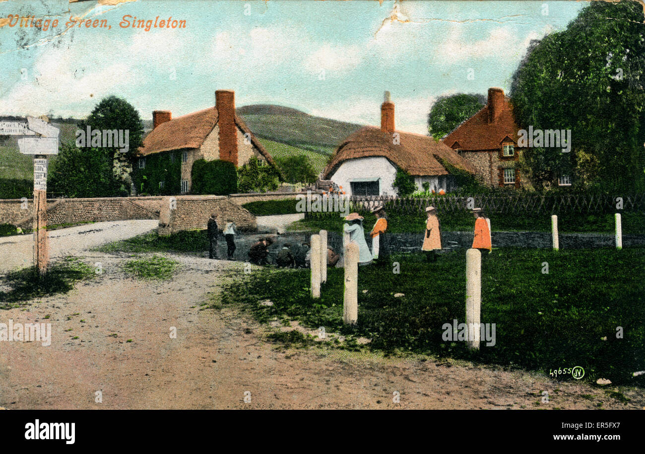Village Green, Singleton, Sussex Stock Photo - Alamy