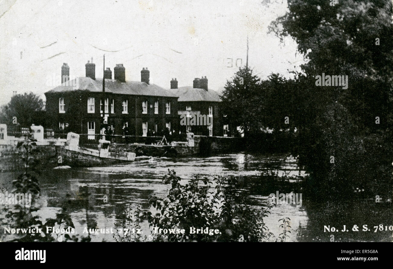 Trowse Bridge in Flood, Norwich, Norfolk Stock Photo - Alamy
