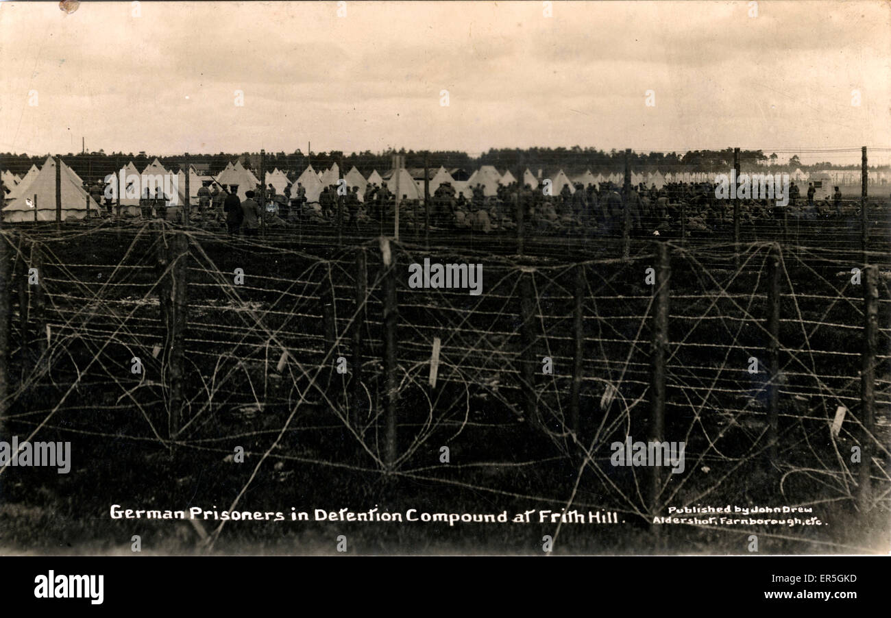WW1 German Prisoners in Detention Compound at Frith Hill Stock Photo ...