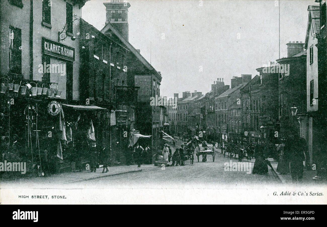 High Street, Stone, Staffordshire Stock Photo - Alamy