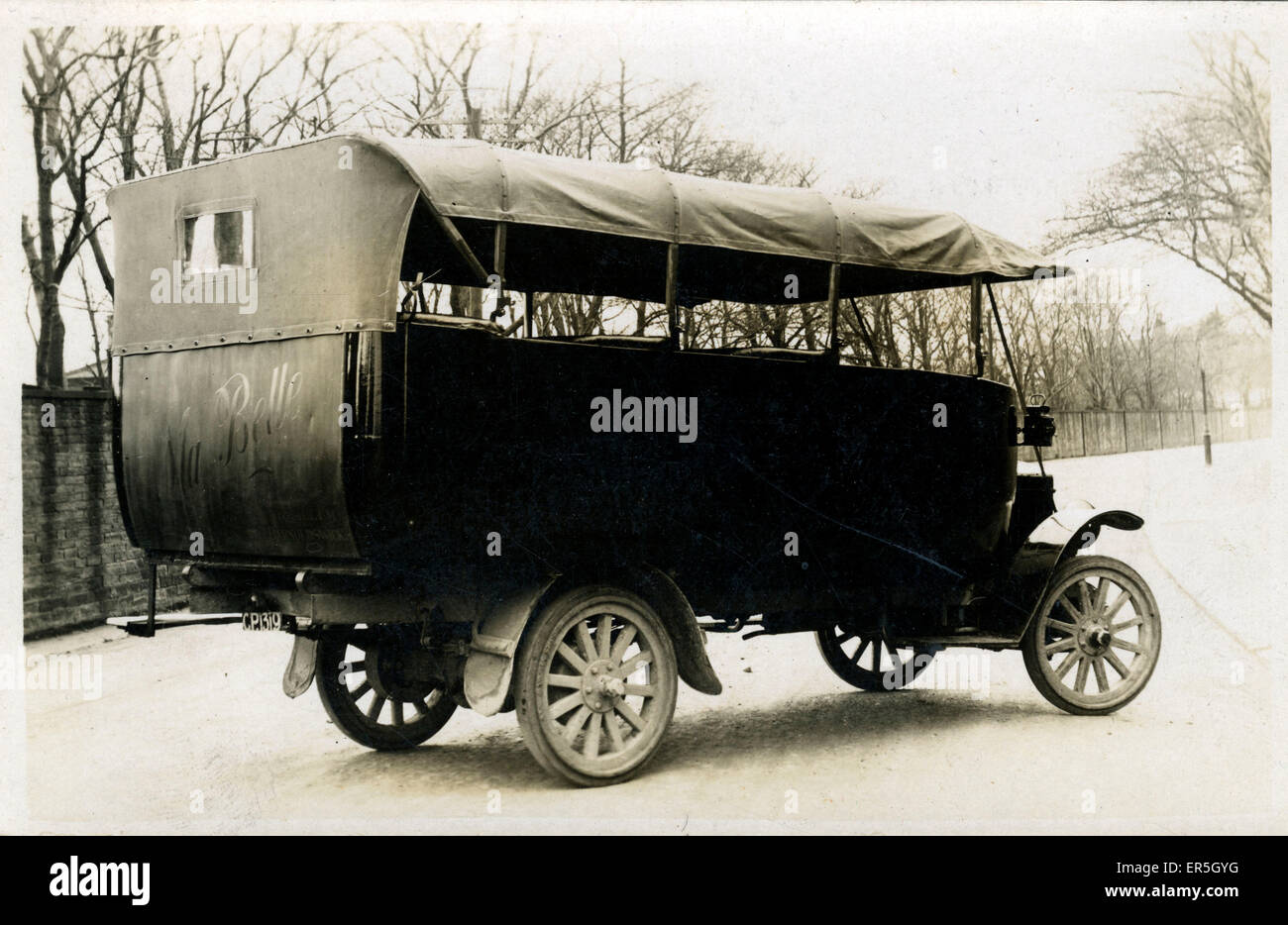 Motor-coach - Charabanc on Birdcage Lane, Skircoat, Yorkshir Stock ...