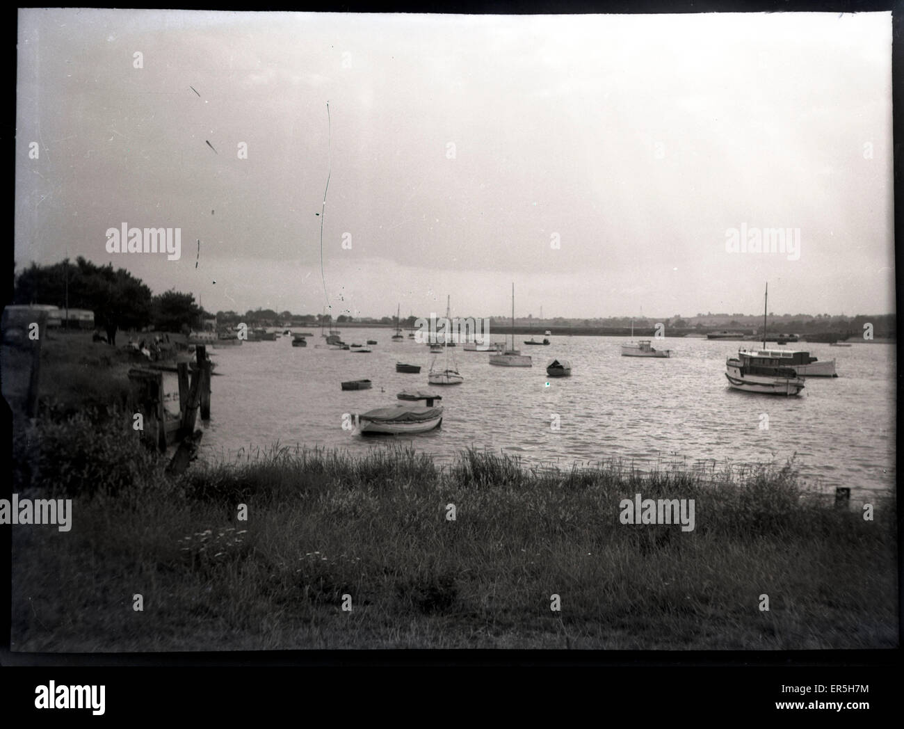 Boats on Crouch Nr Caravan Park, Hullbridge, Essex Stock Photo - Alamy