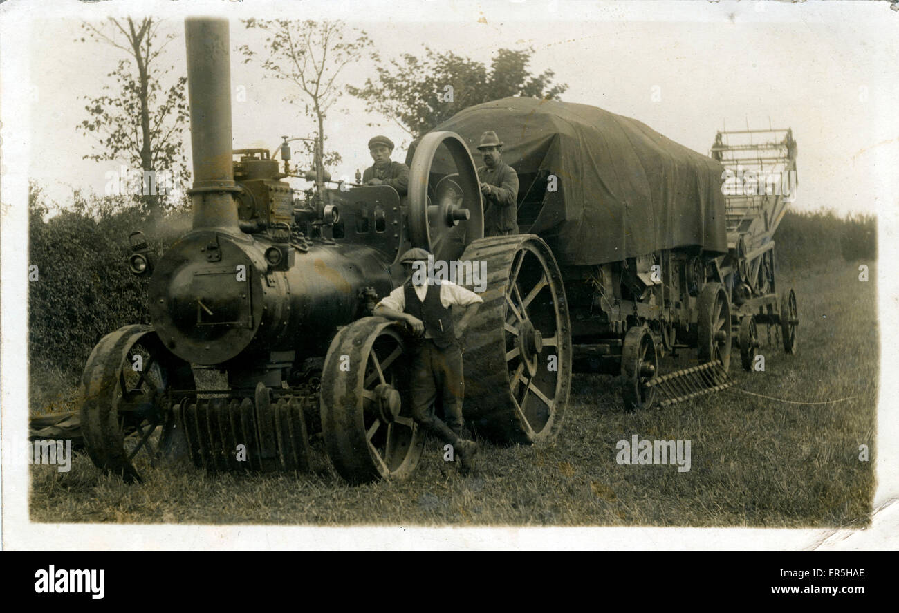 Traction Engine & Early Combine Harvester Stock Photo - Alamy