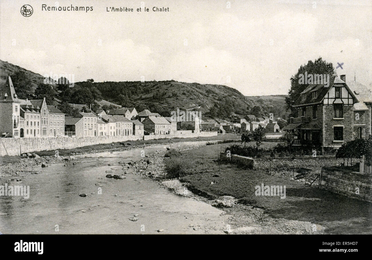 River AmblÞve & Cottage, Remouchamps, Luik Stock Photo - Alamy
