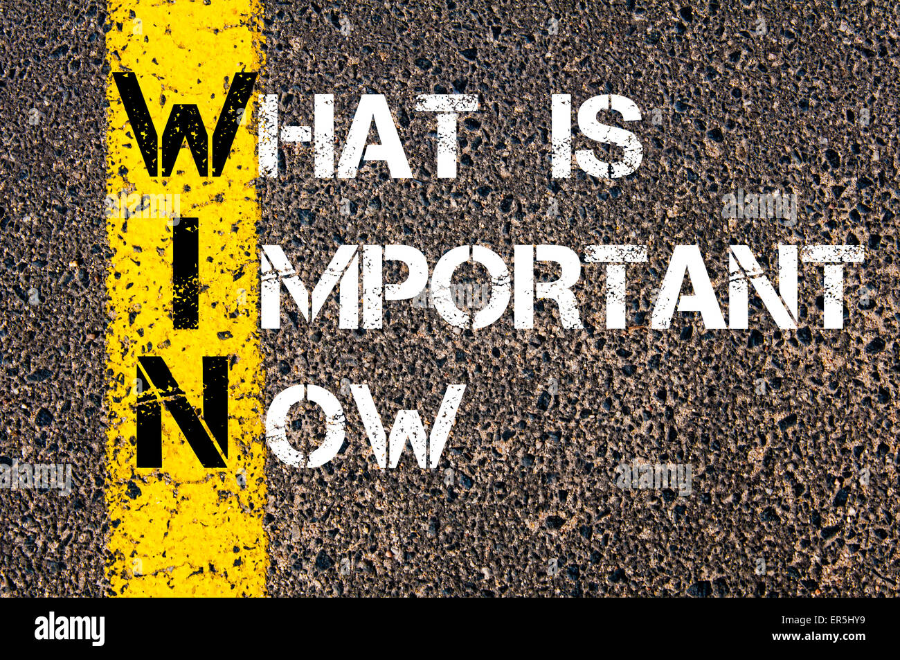 Concept image of Business Acronym WIN as WHAT IS IMPORTANT NOW written ...