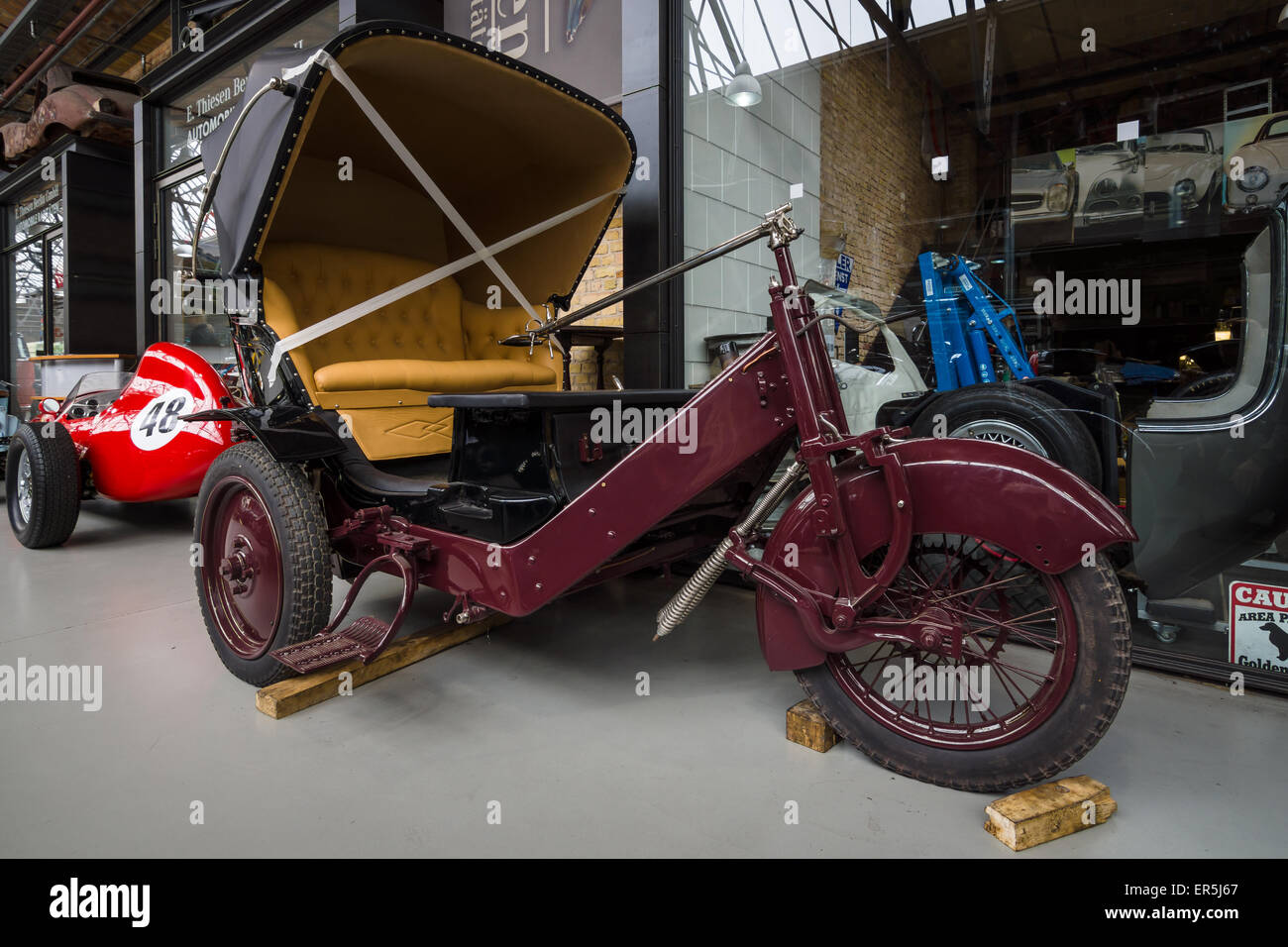 BERLIN - MAY 10, 2015: Vintage three-wheeled vehicle (coach). 28th ...
