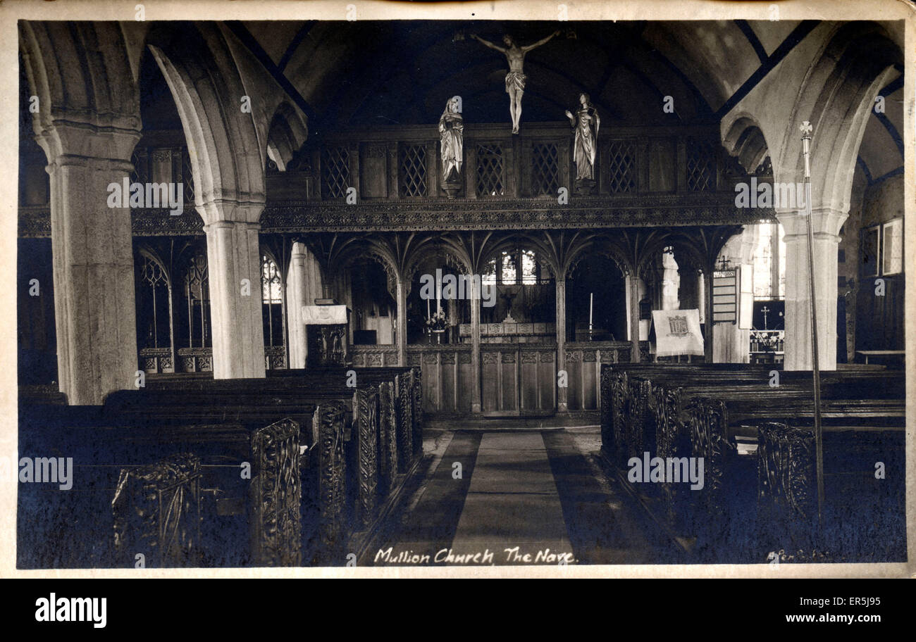 Church Interior, Mullion, Cornwall Stock Photo - Alamy