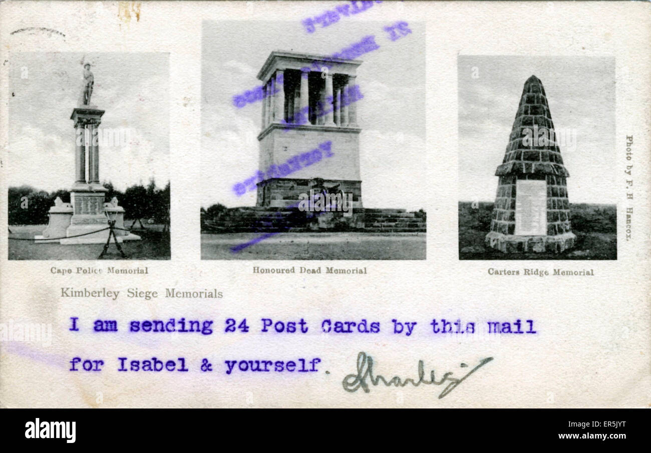 South Africa - Siege Memorials, Kimberley Stock Photo - Alamy