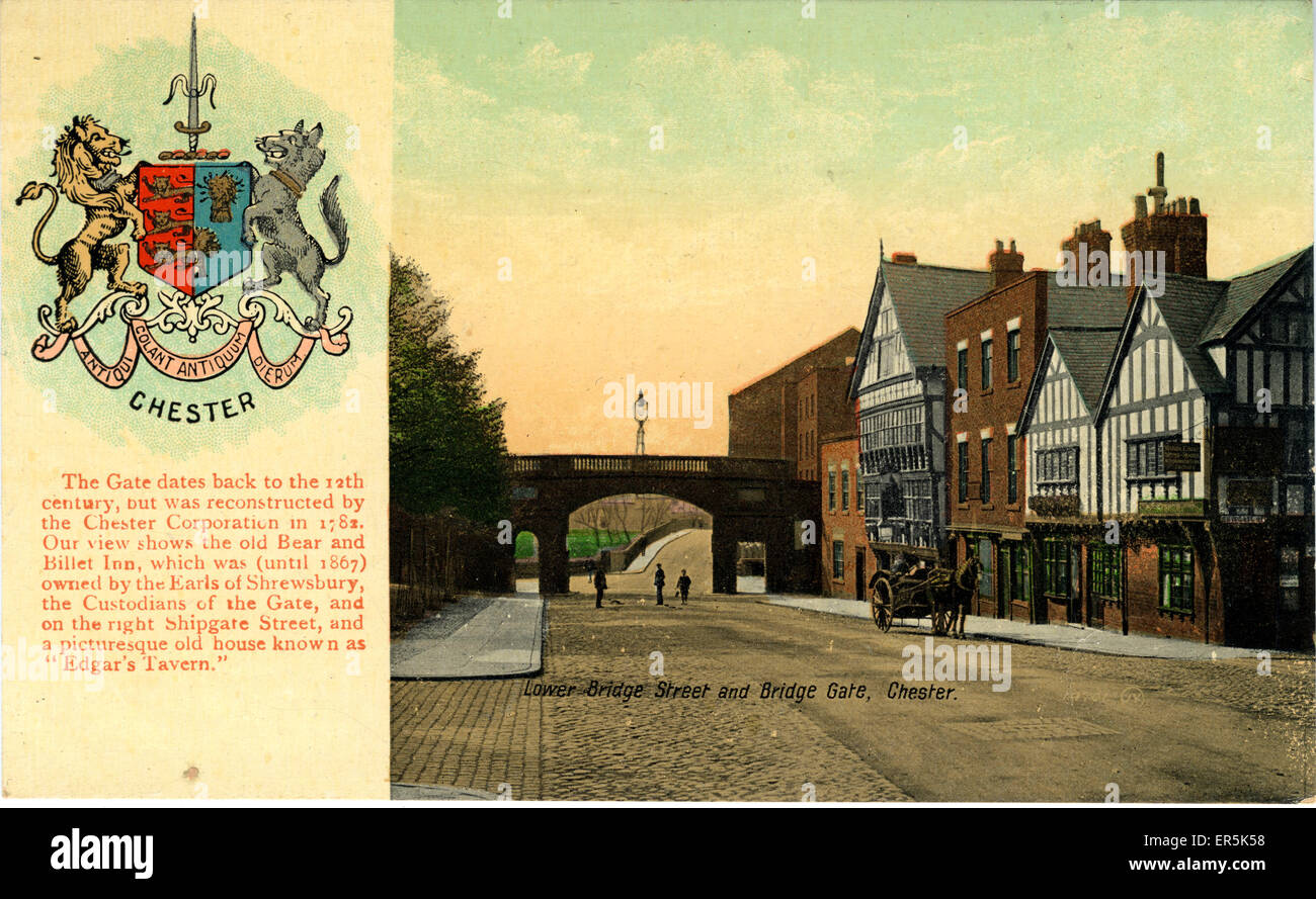 Lower Bridge Street & Bridge Gate, Chester, England Stock Photo - Alamy
