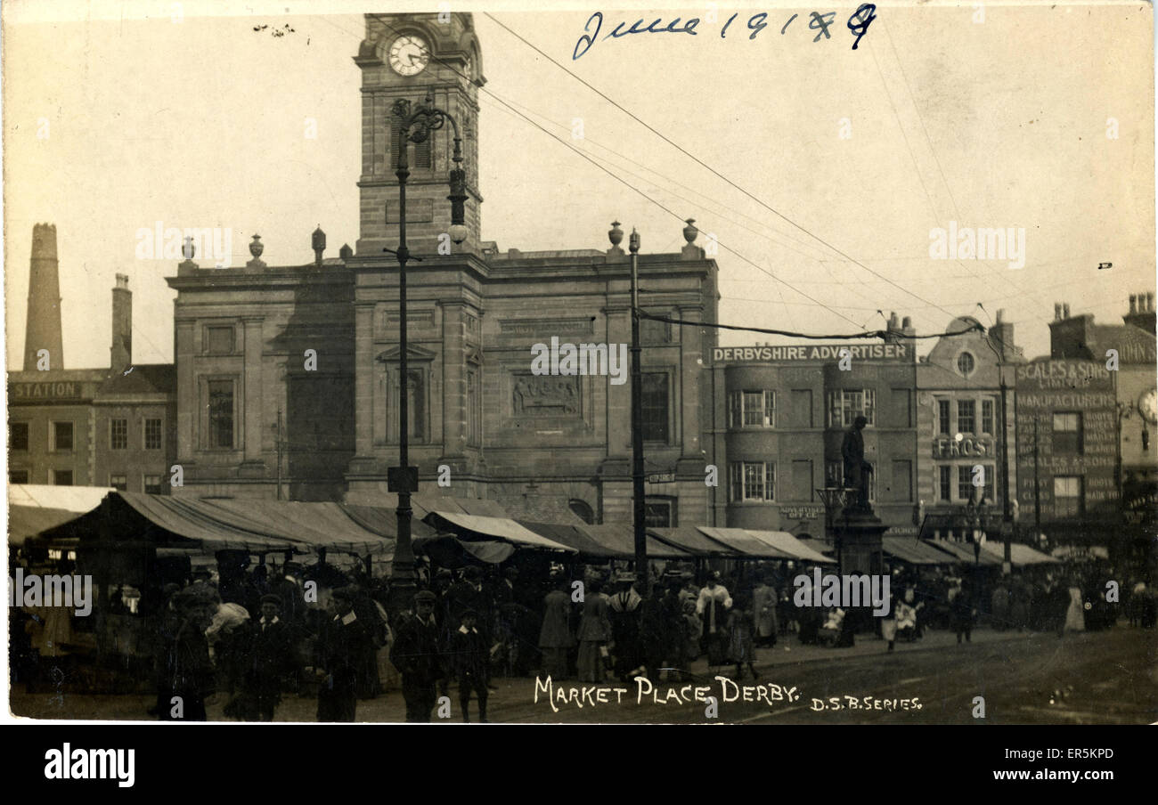 Market Place, Derby, England Stock Photo - Alamy