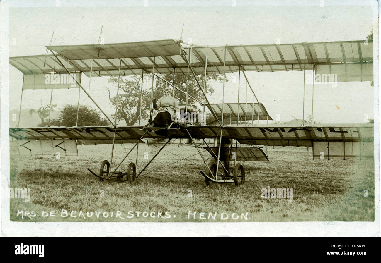Biplane - First Aerial Post from Hendon to Windsor, Hendon Stock Photo ...