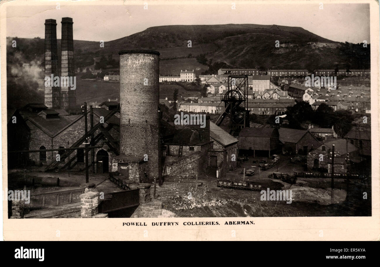 Powell Duffryn Collieries, Aberaman, Aberdare, Wales Stock Photo - Alamy