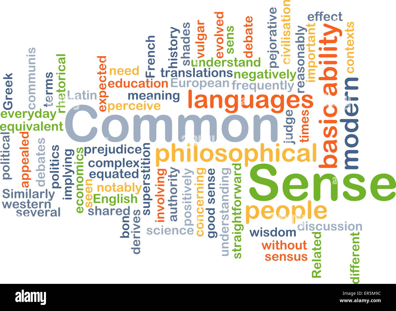 Background concept wordcloud illustration of common sense Stock Photo ...