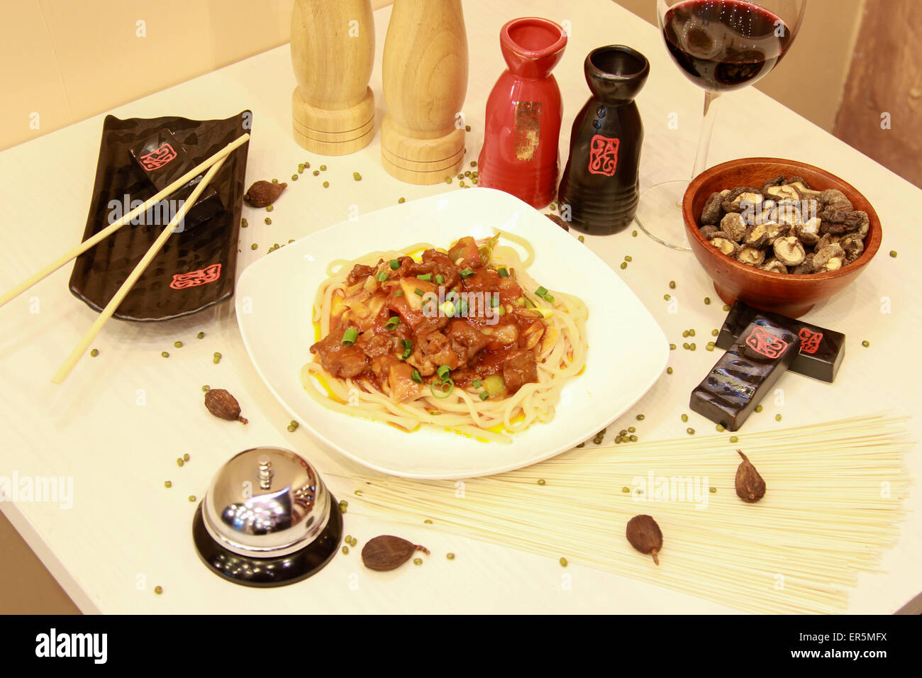 Delicious meal by chinese chef, served on a table with chinese concept ...