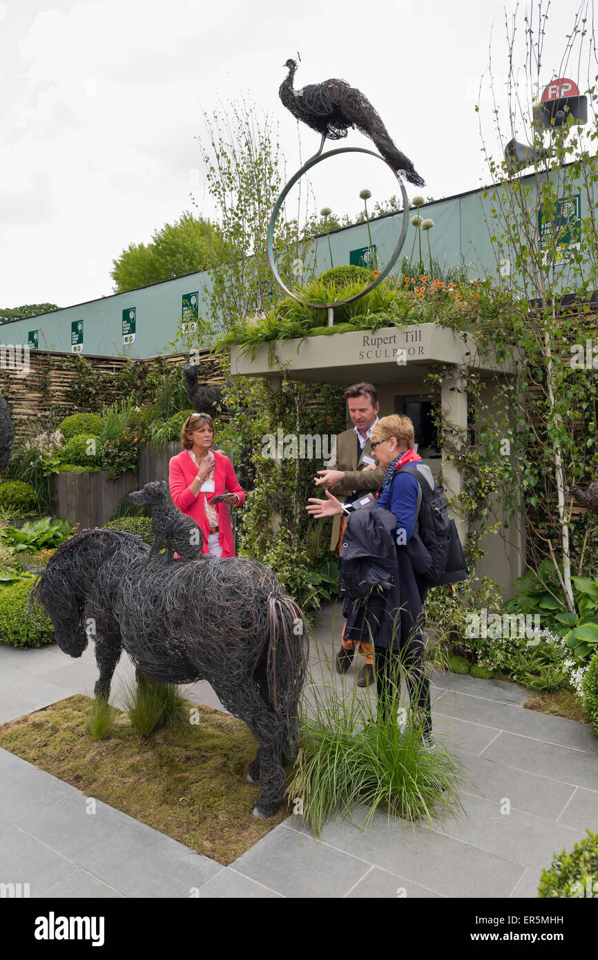 Woven metal horse sculpture at the RHS Chelsea Flower Show 2015 by ...