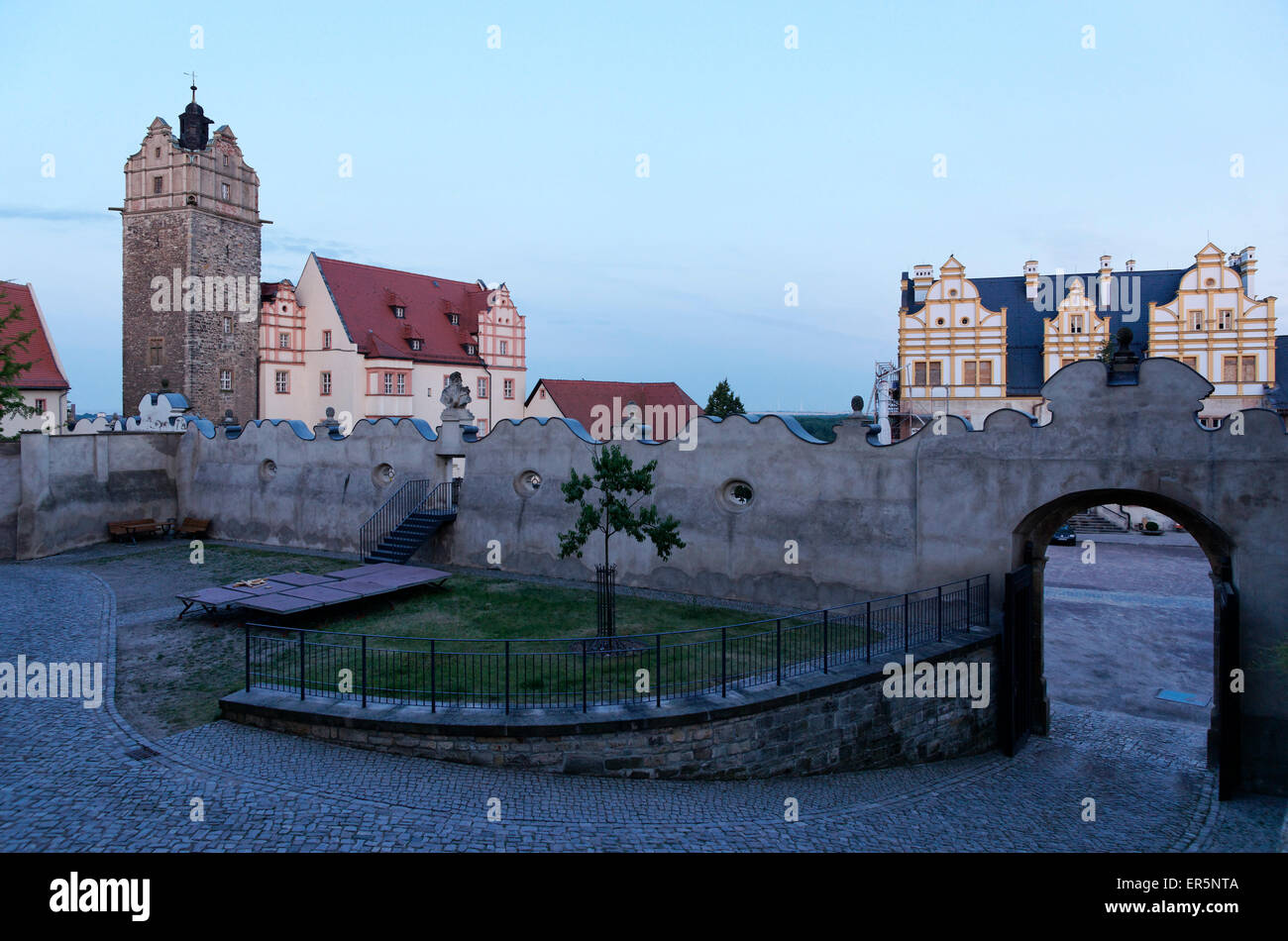 Bernburg castle at sunset, Saxony-Anhalt, Germany Stock Photo - Alamy