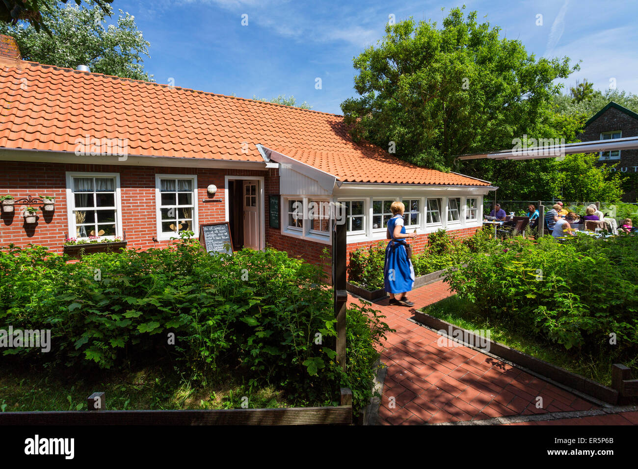 Tea house, Luetje Teehuus, Juist Island, Nationalpark, North Sea, East ...