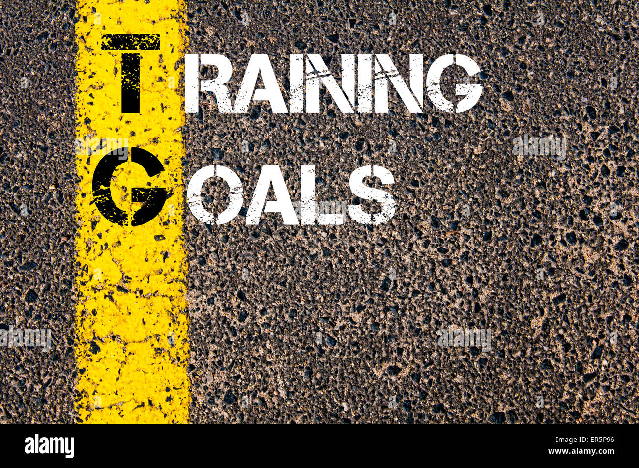 Concept image of Business Acronym TG as TRAINING GOALS written over ...