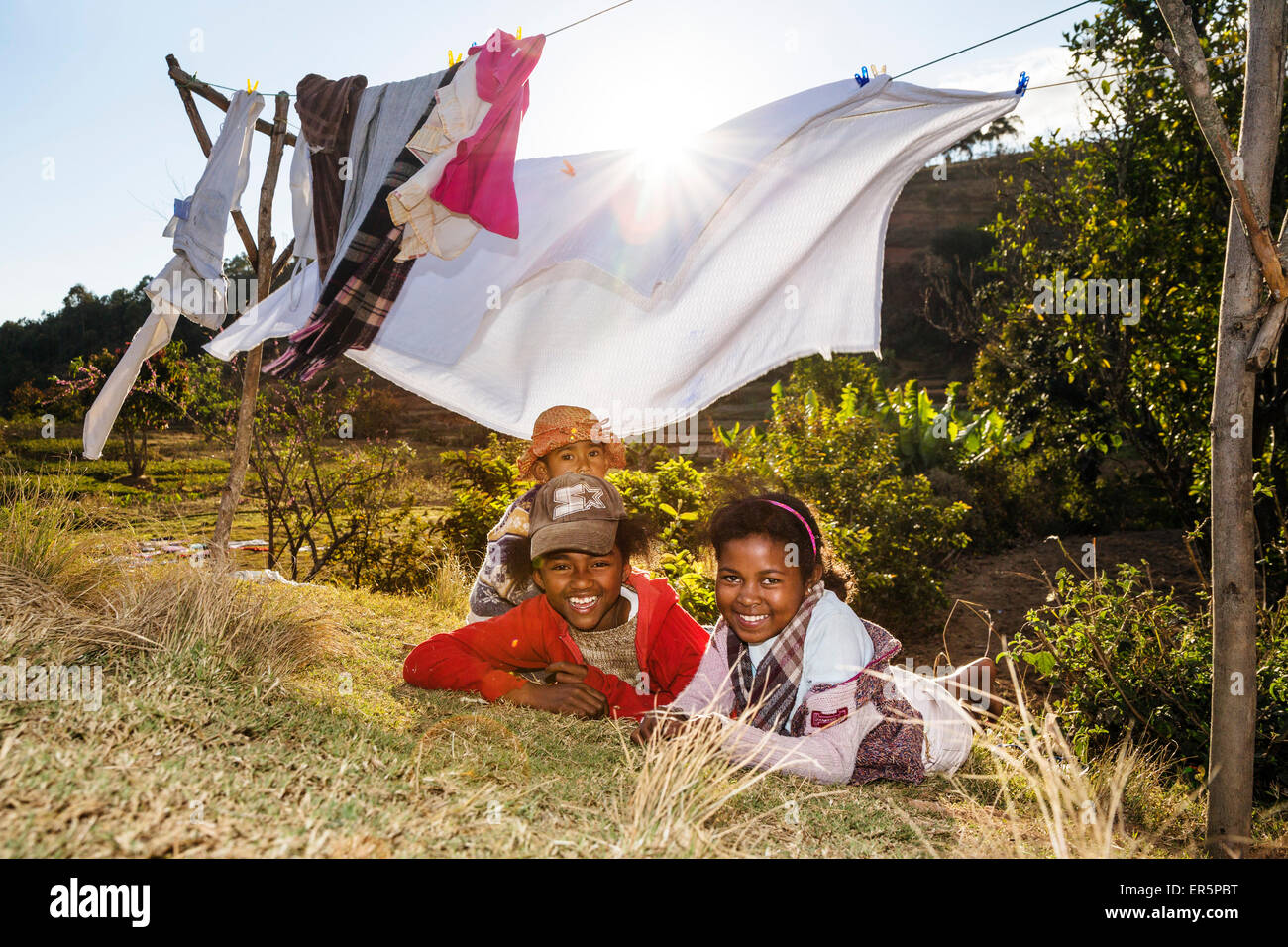 Children south of Antananarivo, Merina people, highlands, Madagascar ...