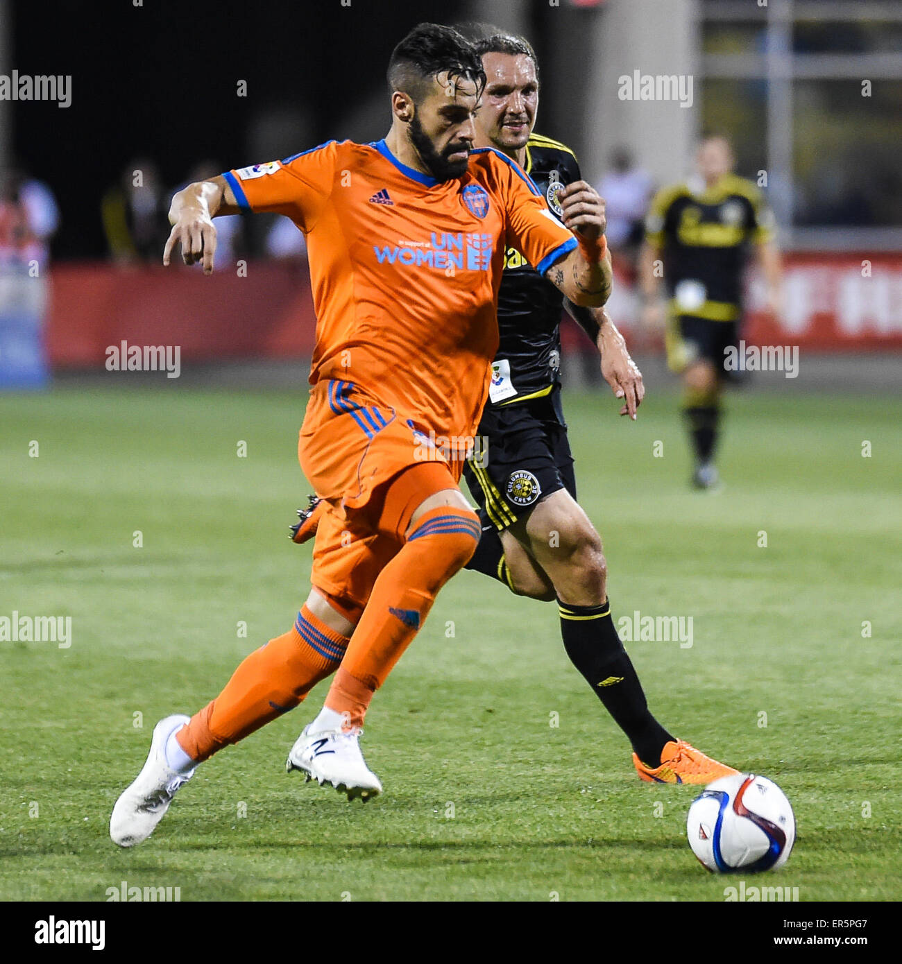 Columbus, Ohio, UK. 27th May, 2015. Valencia forward Alvaro Negredo ...