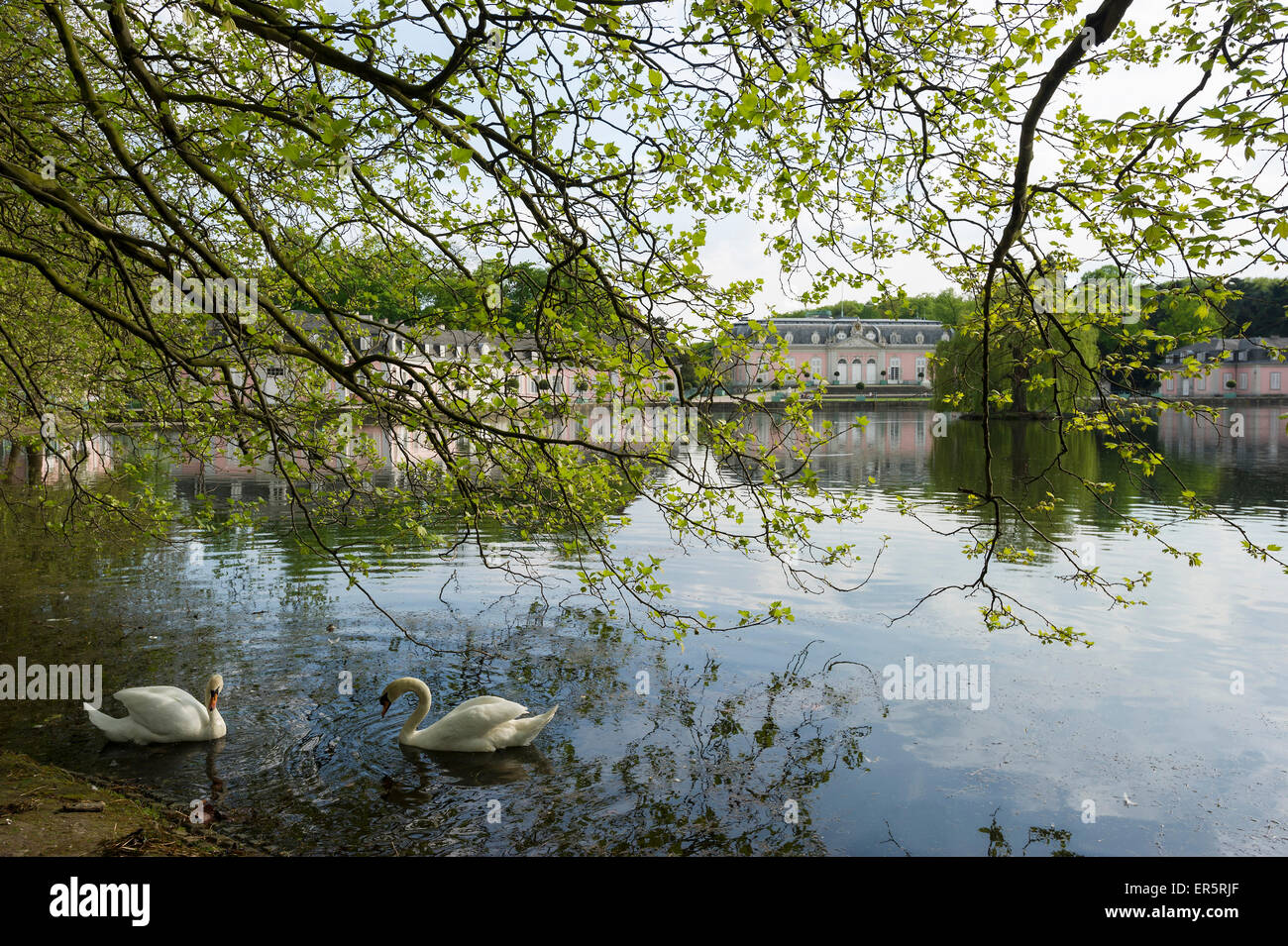 Benrath castle with castle pond and castle garden hi-res stock ...
