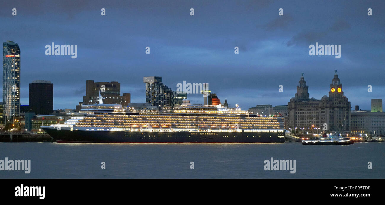 Queen Elizabeth Cunard liner in Liverpool on Monday 25th, June 2015 ...