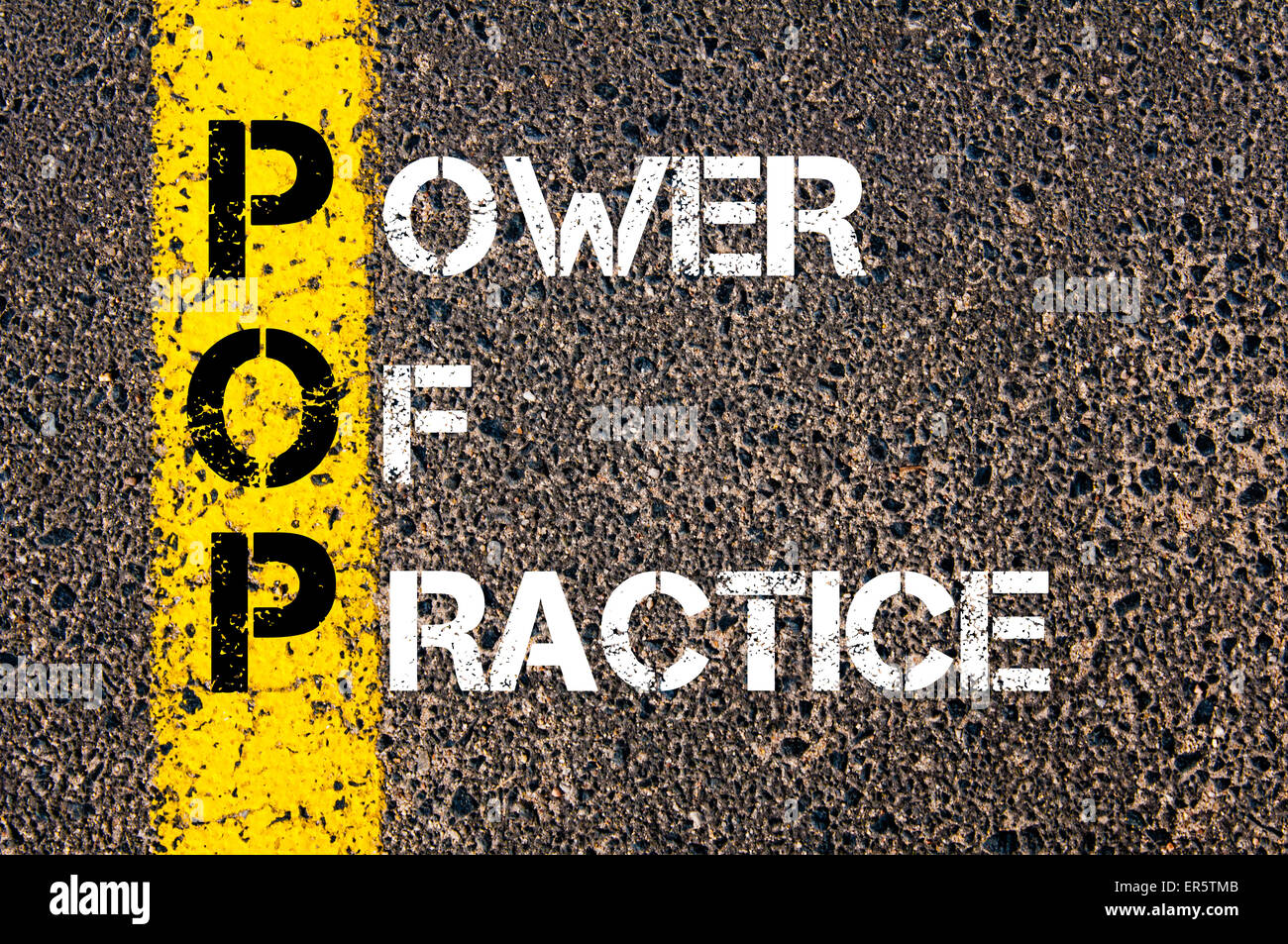 Concept image of Business Acronym POP as POWER OF PRACTICE written over ...