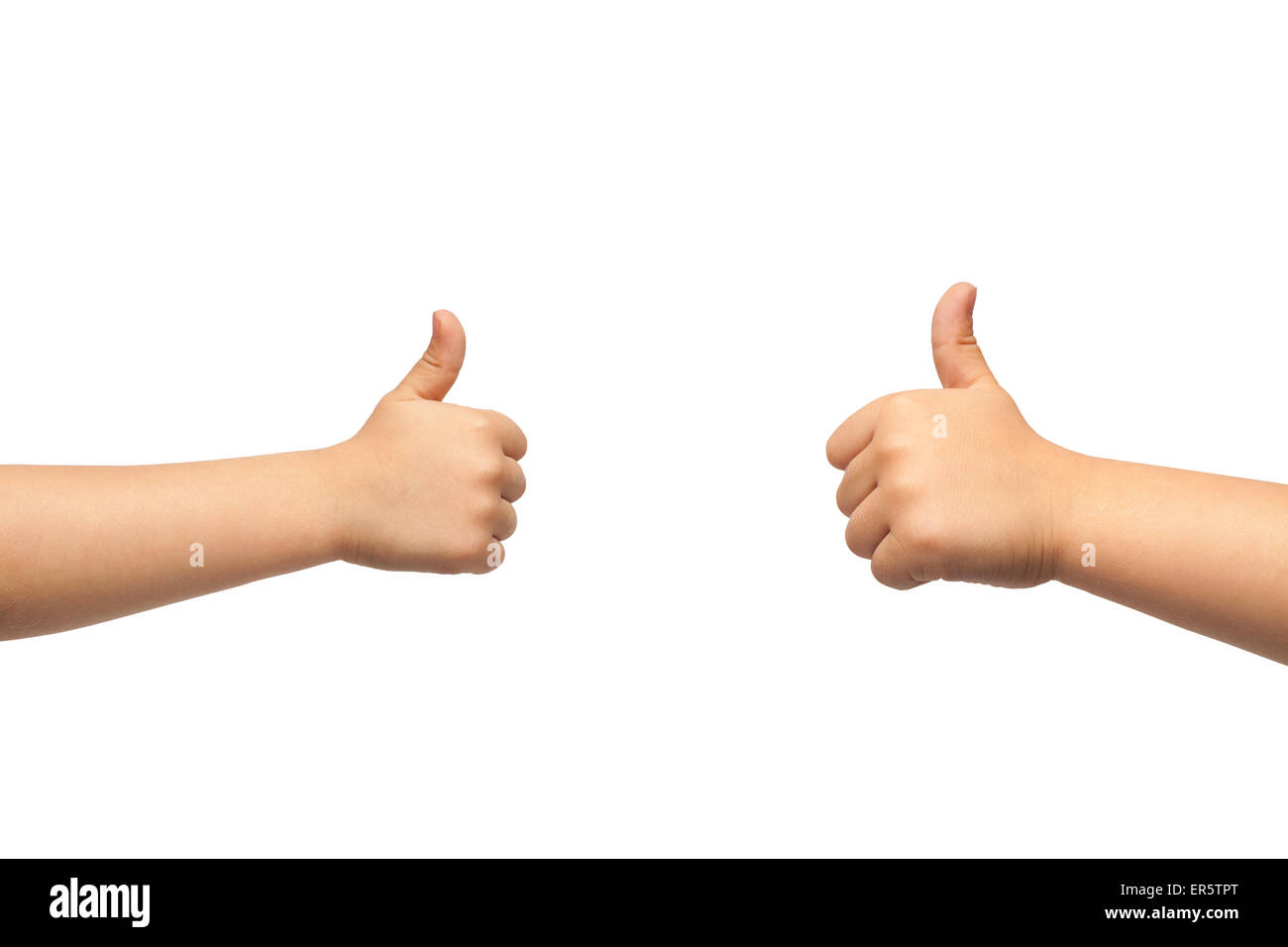 baby boy giving like on white background. Isolated Stock Photo - Alamy