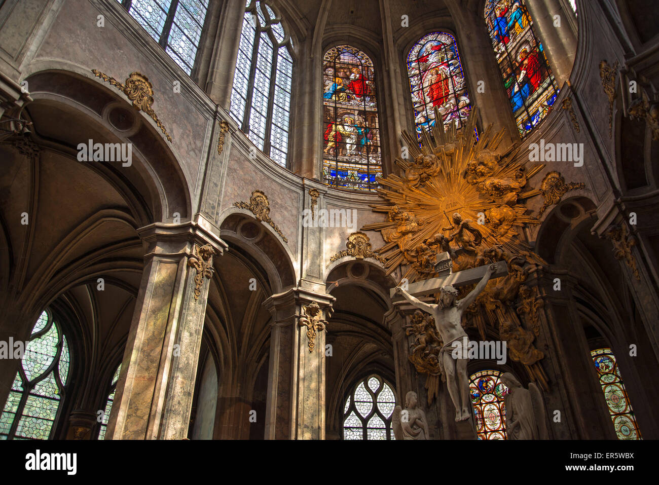 Interior view of the Saint Merri church, Paris, France, Europe Stock ...