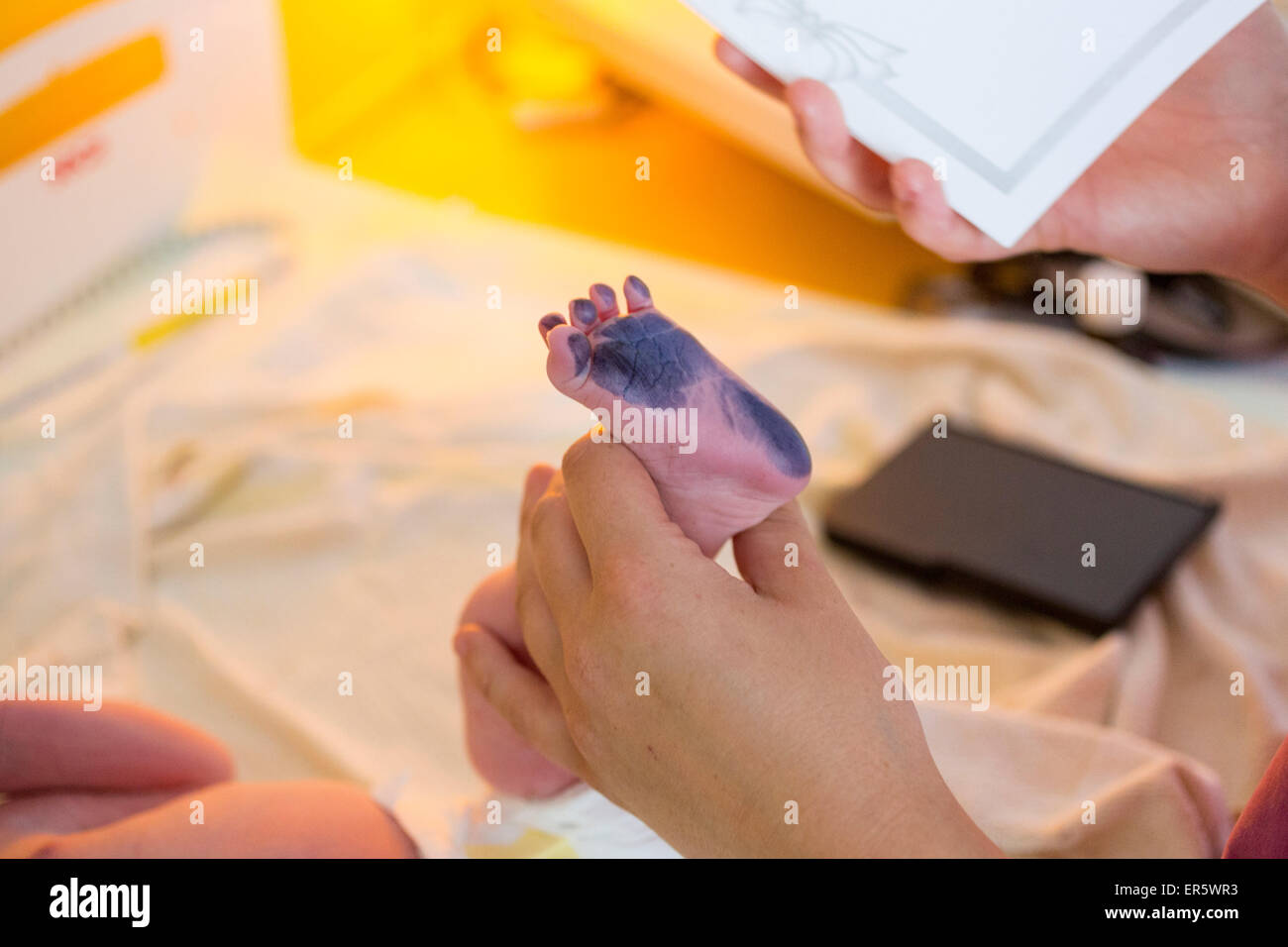 Birth footprint hi-res stock photography and images - Alamy