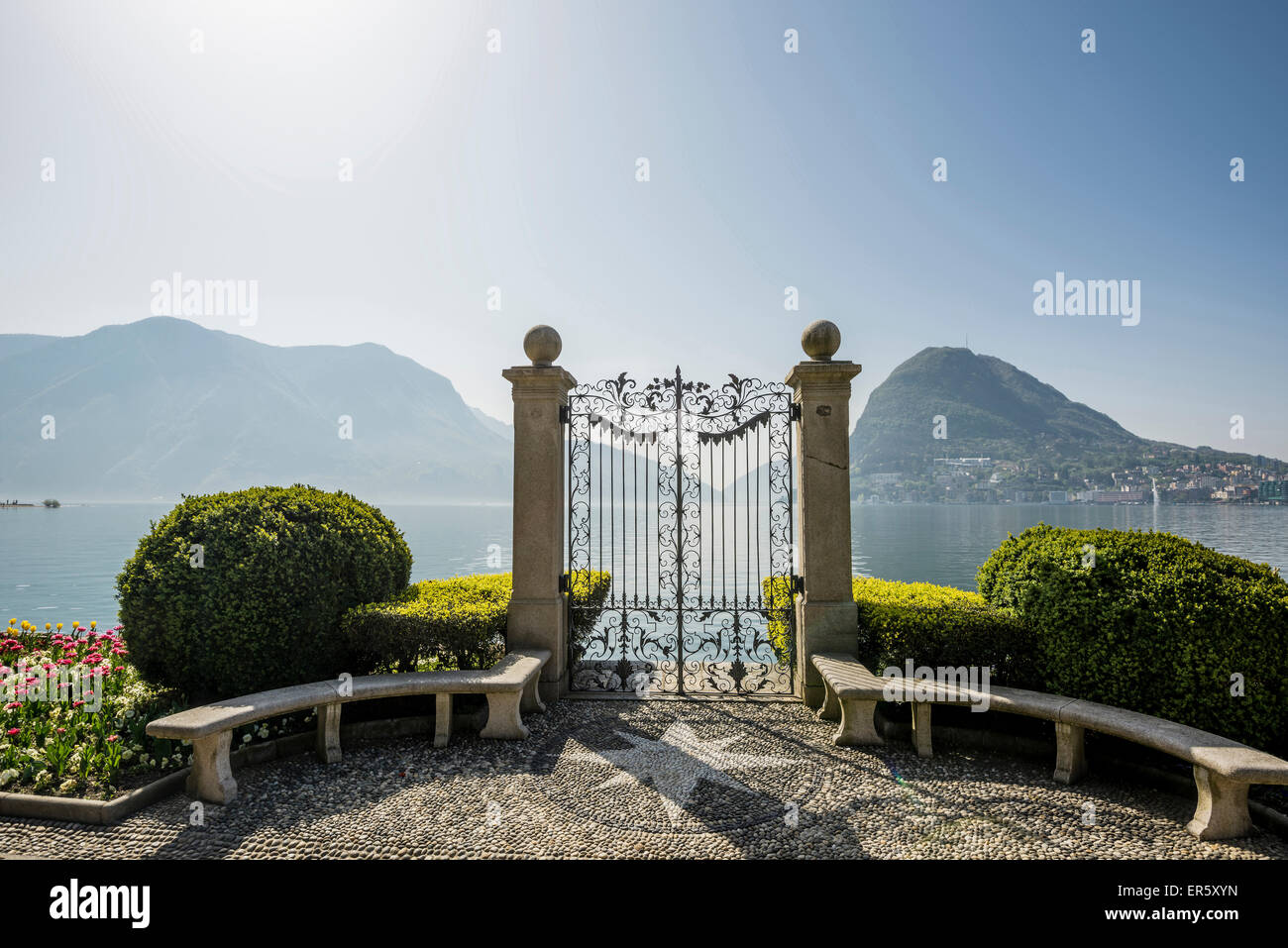 Parco Civico, Lugano, Lake Lugano, canton of Ticino, Switzerland Stock ...