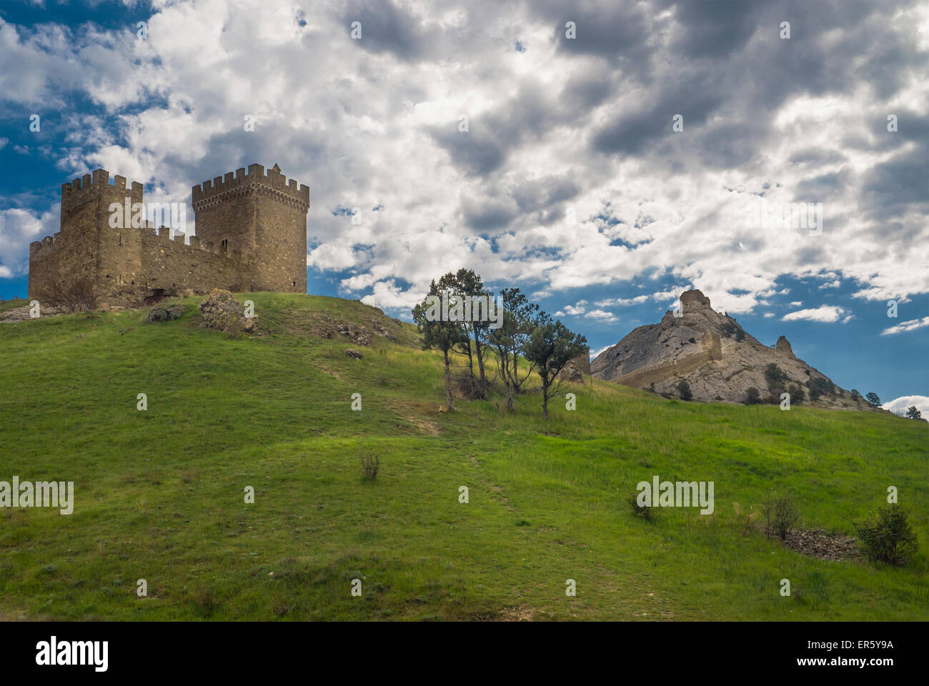 An ancient Genoese fortress in Sudak, Crimea, Ukraine Stock Photo - Alamy