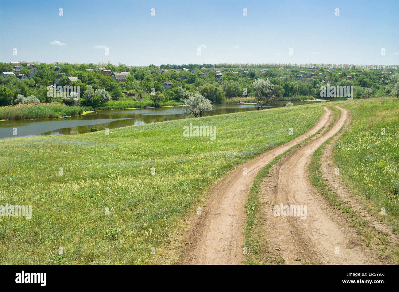 Typical Ukrainian rural pre-summer landscape Stock Photo - Alamy