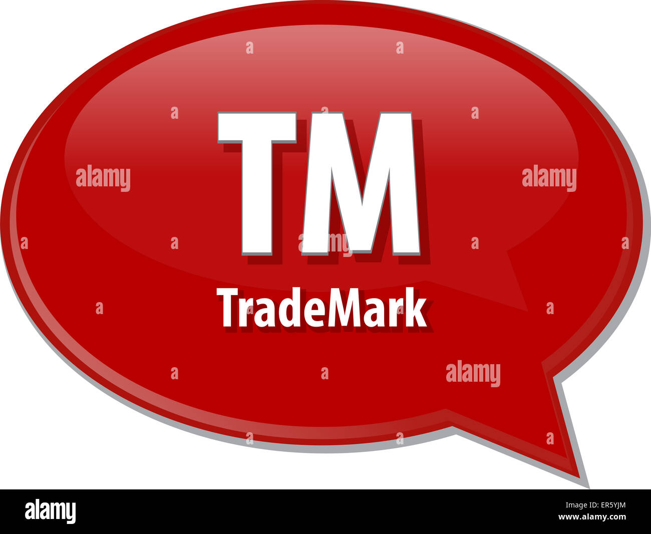 word speech bubble illustration of business acronym term TM Trademark ...