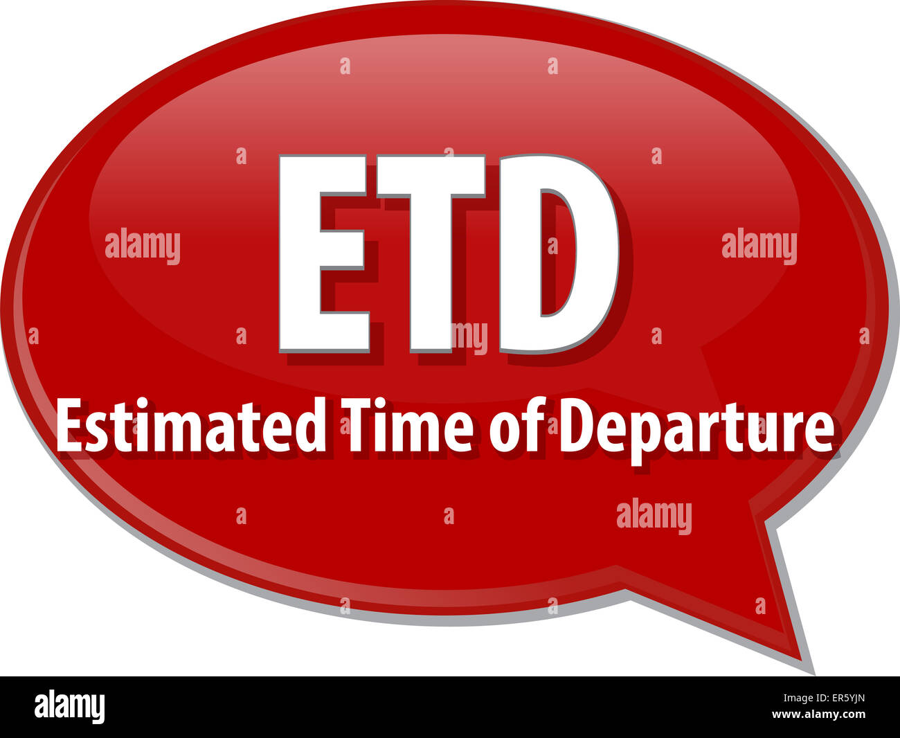 word speech bubble illustration of business acronym term ETD Estimated ...
